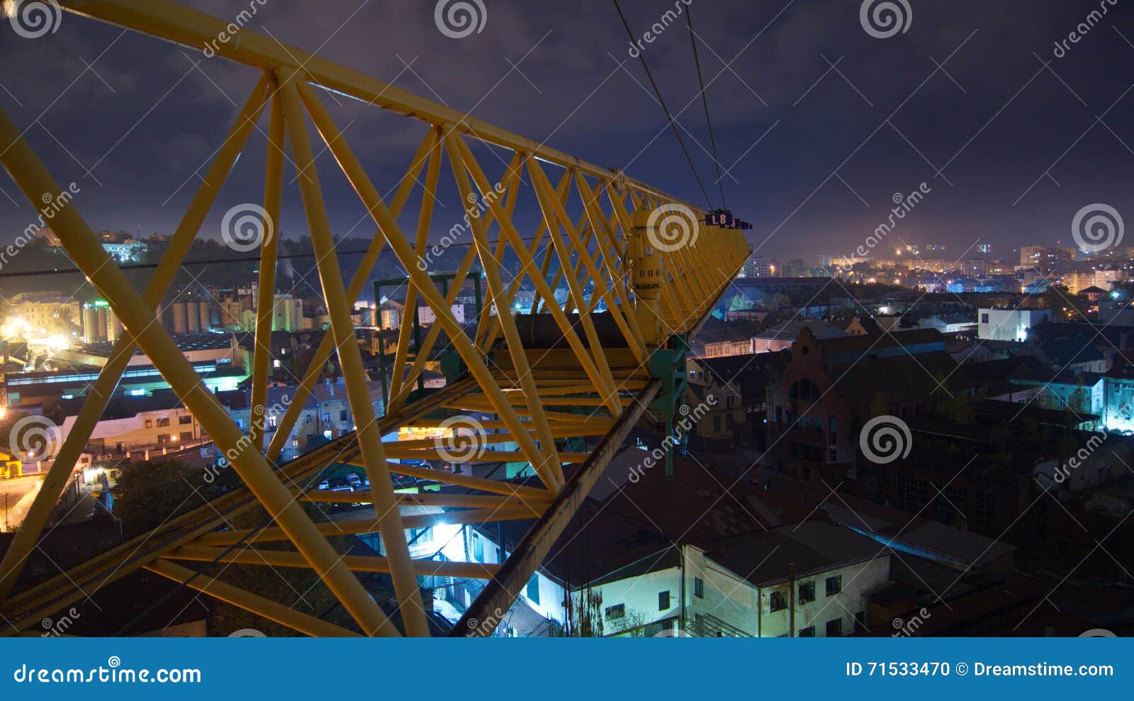Crane editorial image. Image of buildings, evening, center - 71533470