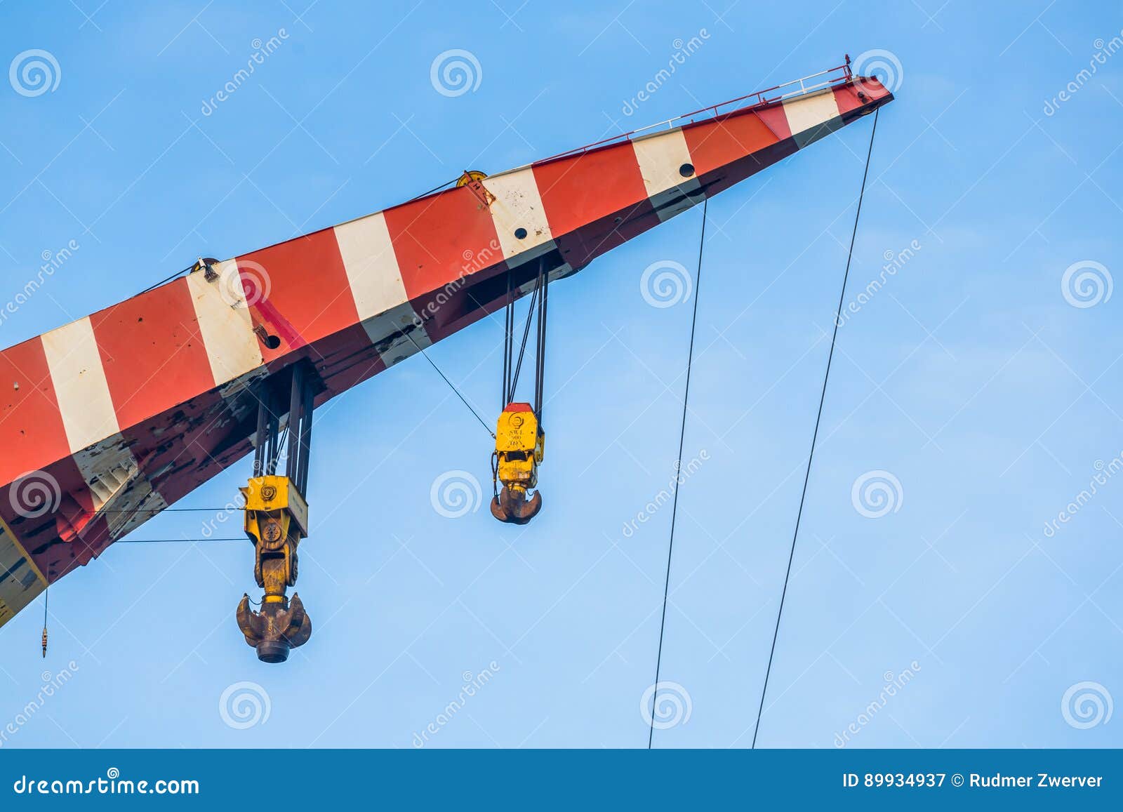 Crane Top in Red and White Colors Stock Image - Image of development ...