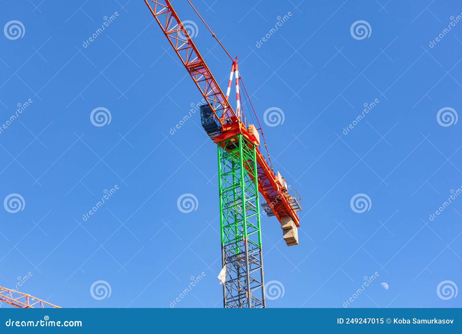 The Crane Tower in Construction Site of a High-rise Condominium ...