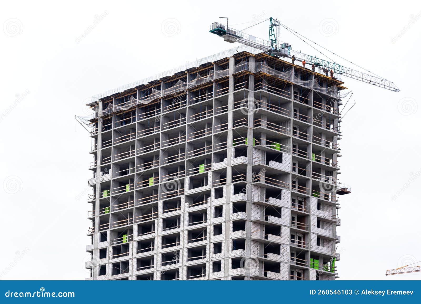 Crane Tower at the Construction Site of a Multi-storey Residential ...