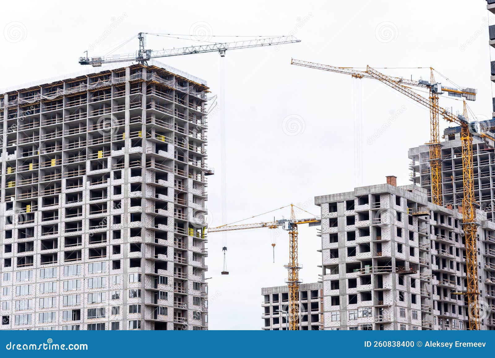 Crane Tower at the Construction Site of a Multi-storey Residential ...