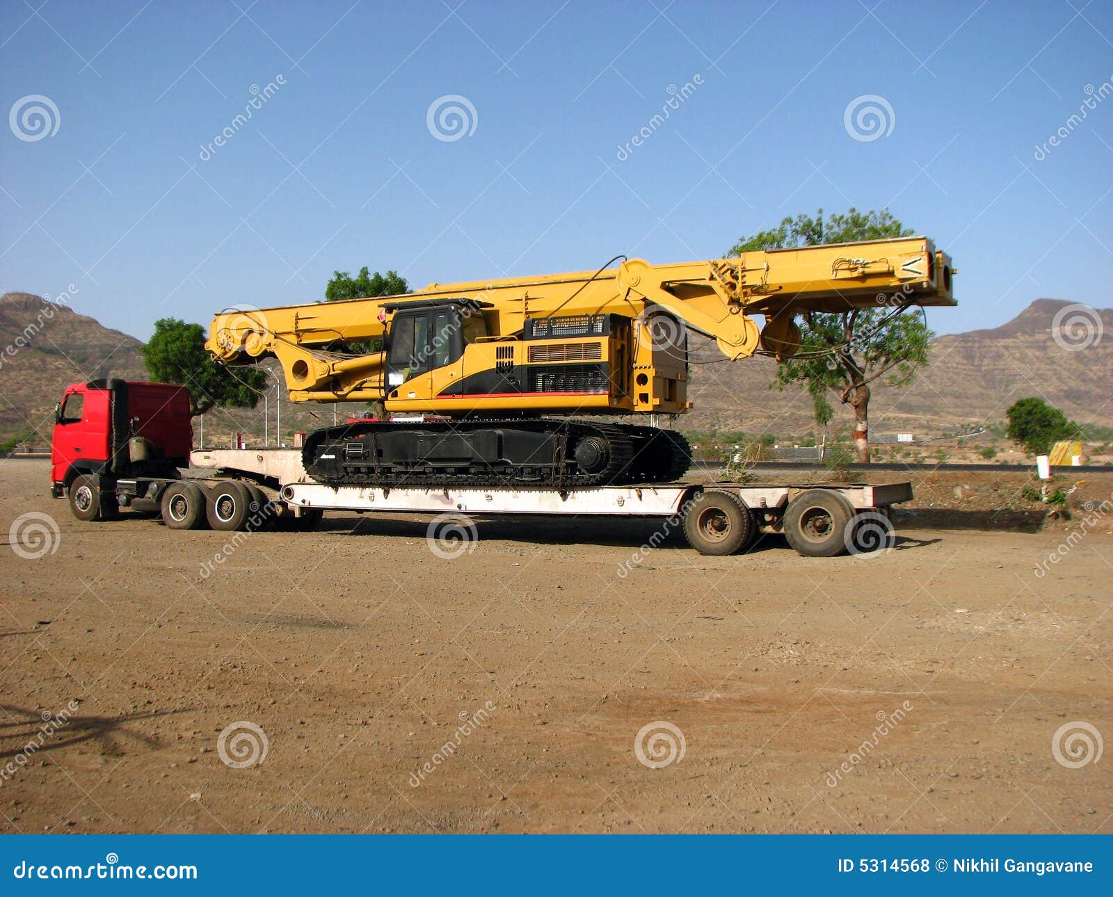 Crane Trailer stock photo. Image of transporter, trailer - 5314568