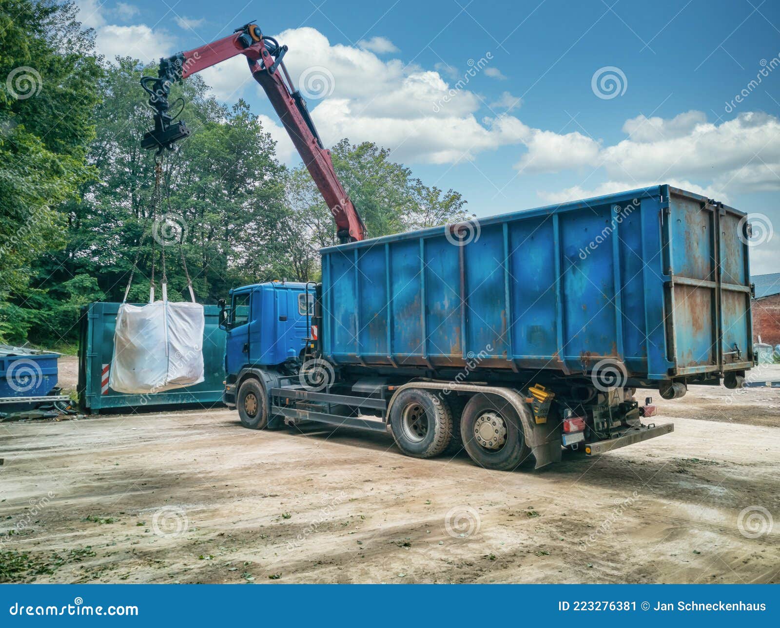 Crane Truck with Garbage Bag Stock Image - Image of industrial, bulk ...