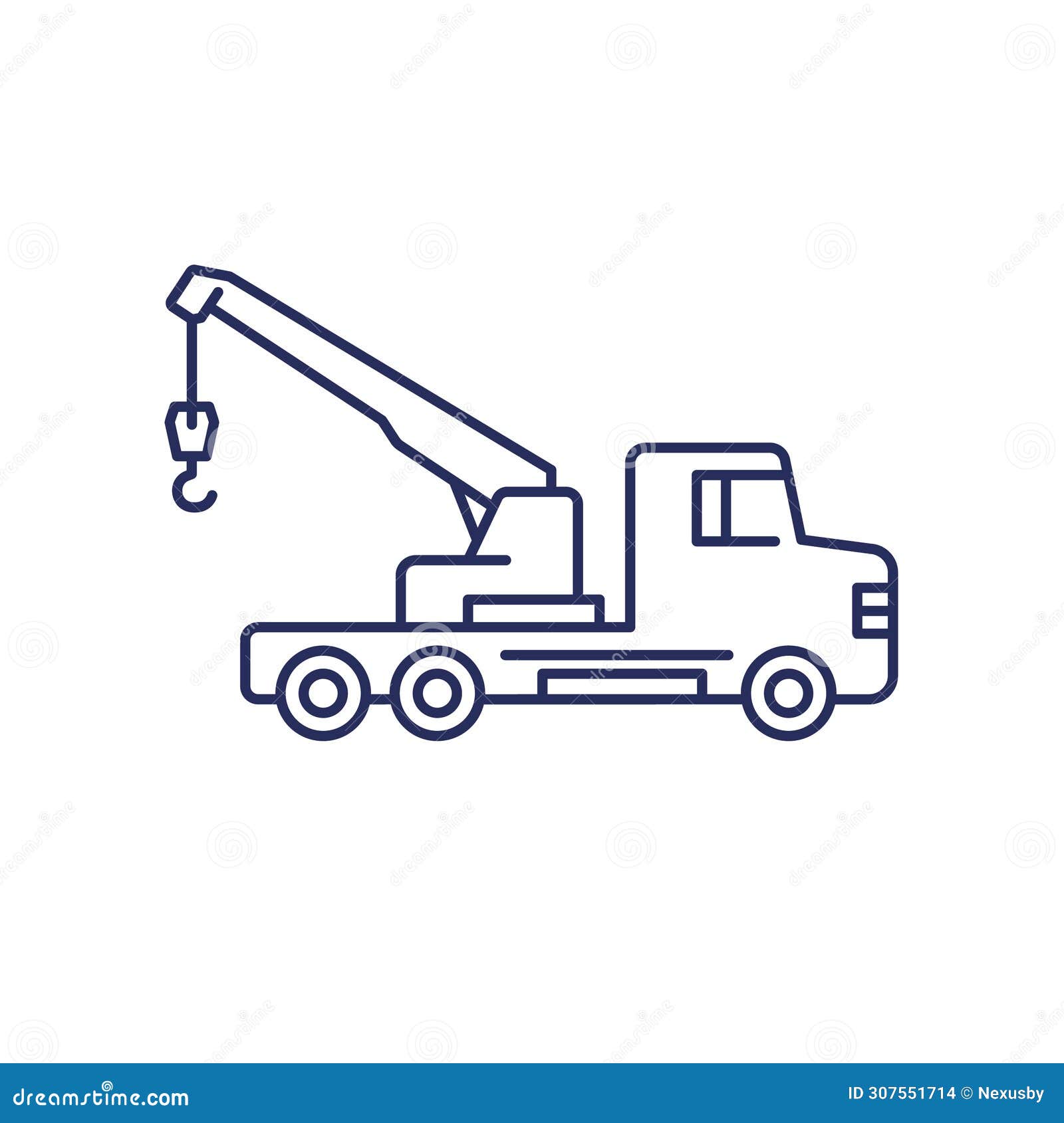 Crane Truck Icon, Line Vector Stock Vector - Illustration of boom ...
