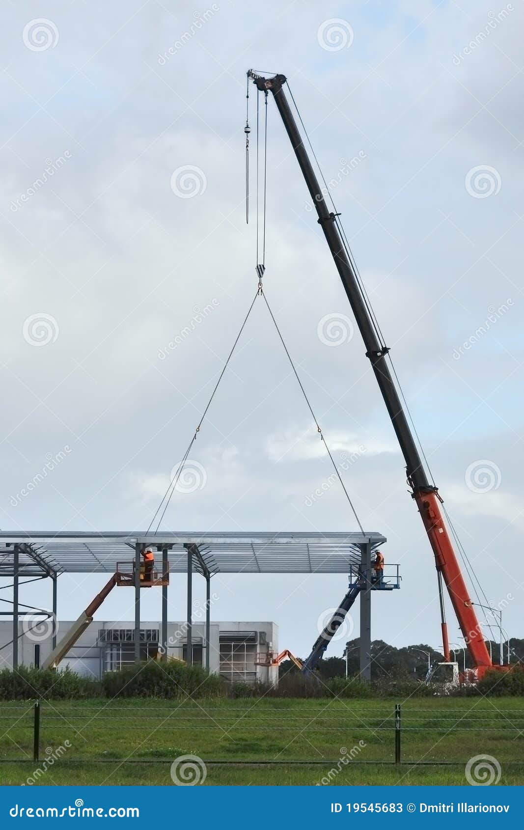 Crane and Two Construction Lifts Stock Image - Image of platform ...
