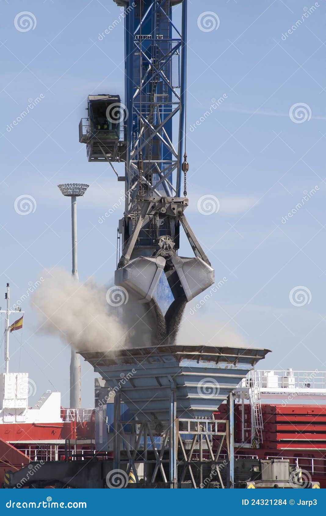 Crane unloading coal stock photo. Image of coal, machinery - 24321284