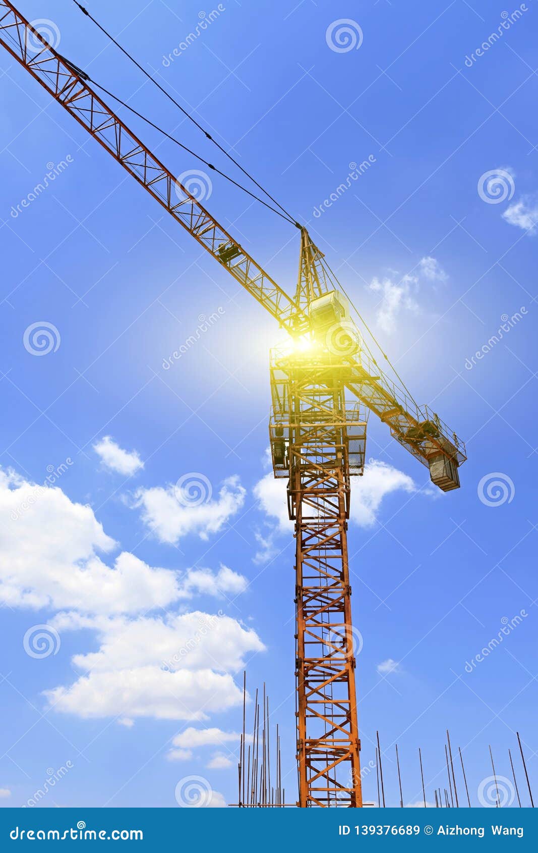 Crane in work stock image. Image of winch, machinery - 139376689