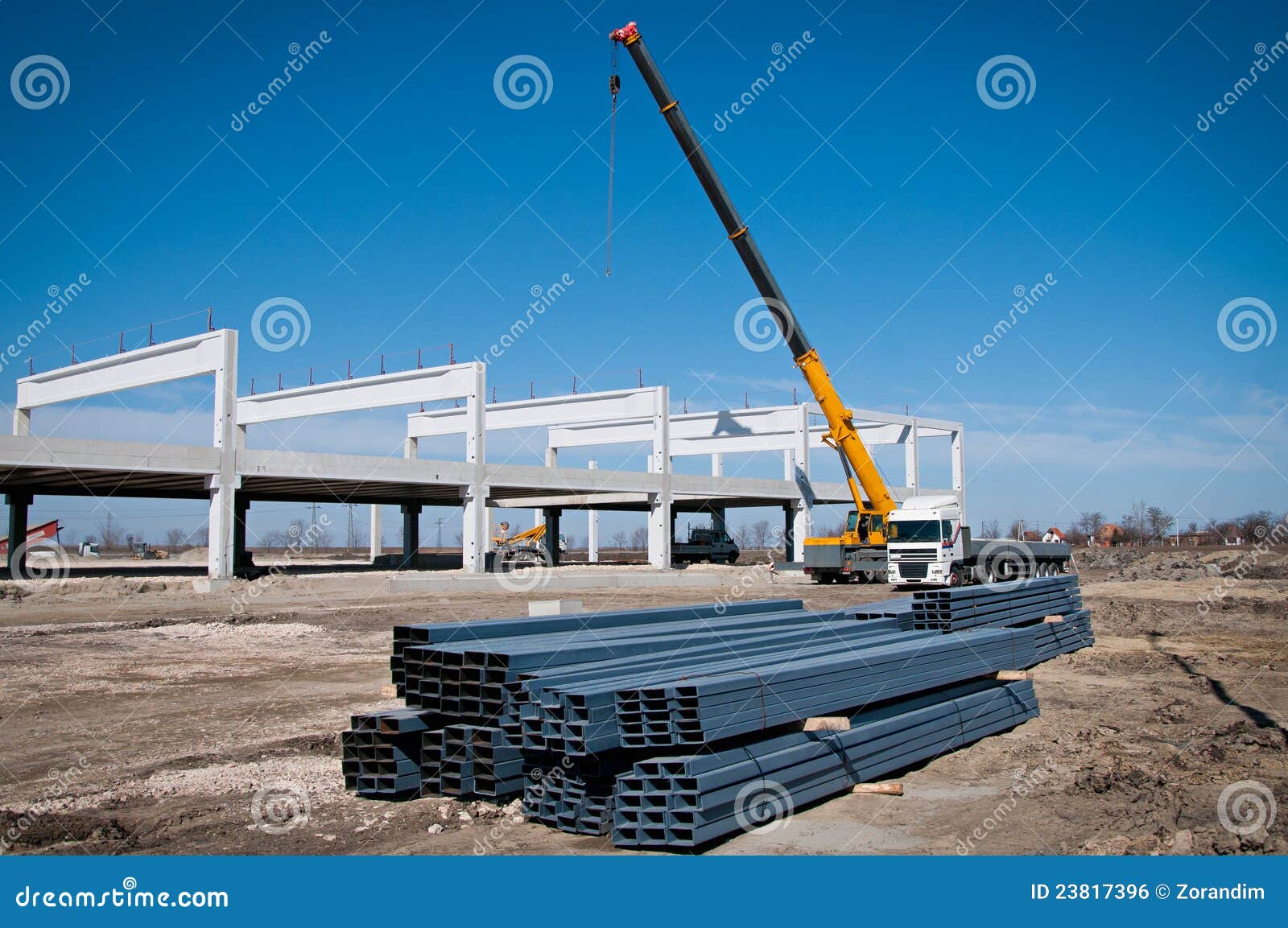 Crane Works on Construction Stock Photo - Image of architectures ...