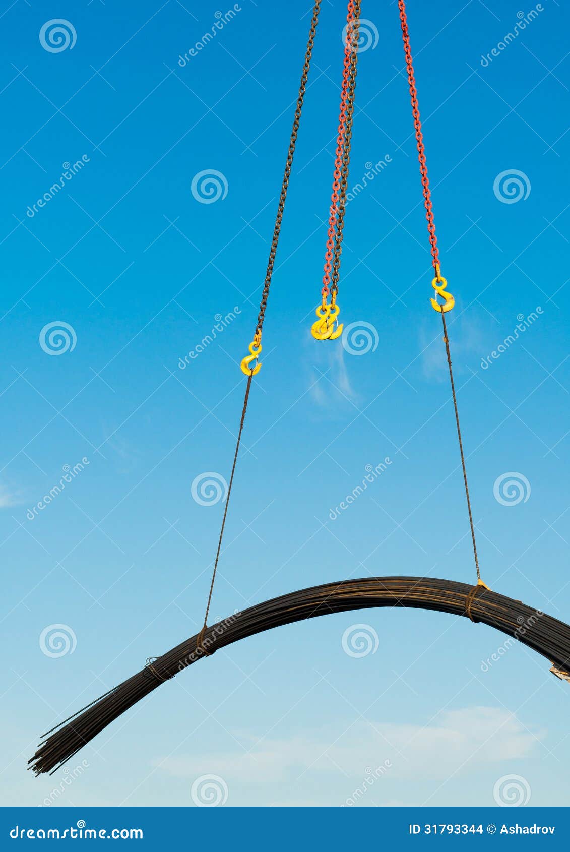 Crane Works. the Load-lifting Mechanism in Work Stock Photo - Image of ...
