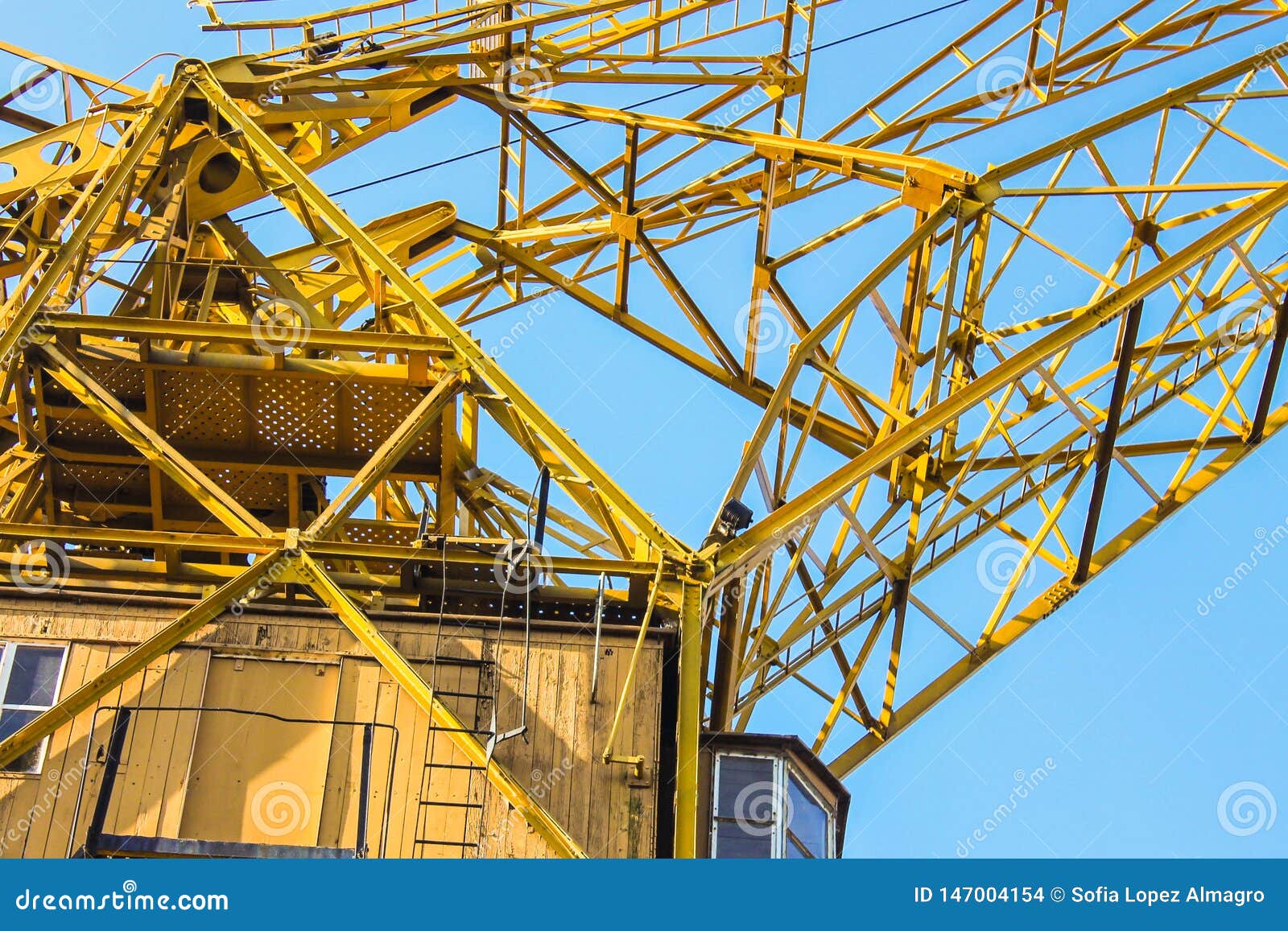 Crane in Yellow Detail Architecture Structure Stock Photo - Image of ...