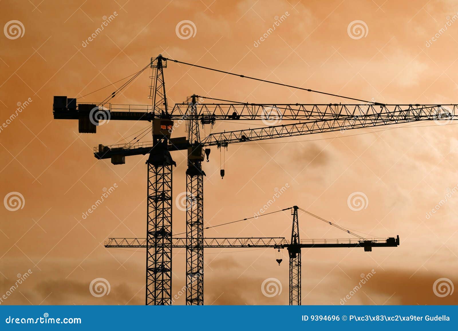 Cranes stock photo. Image of apartment, build, business - 9394696