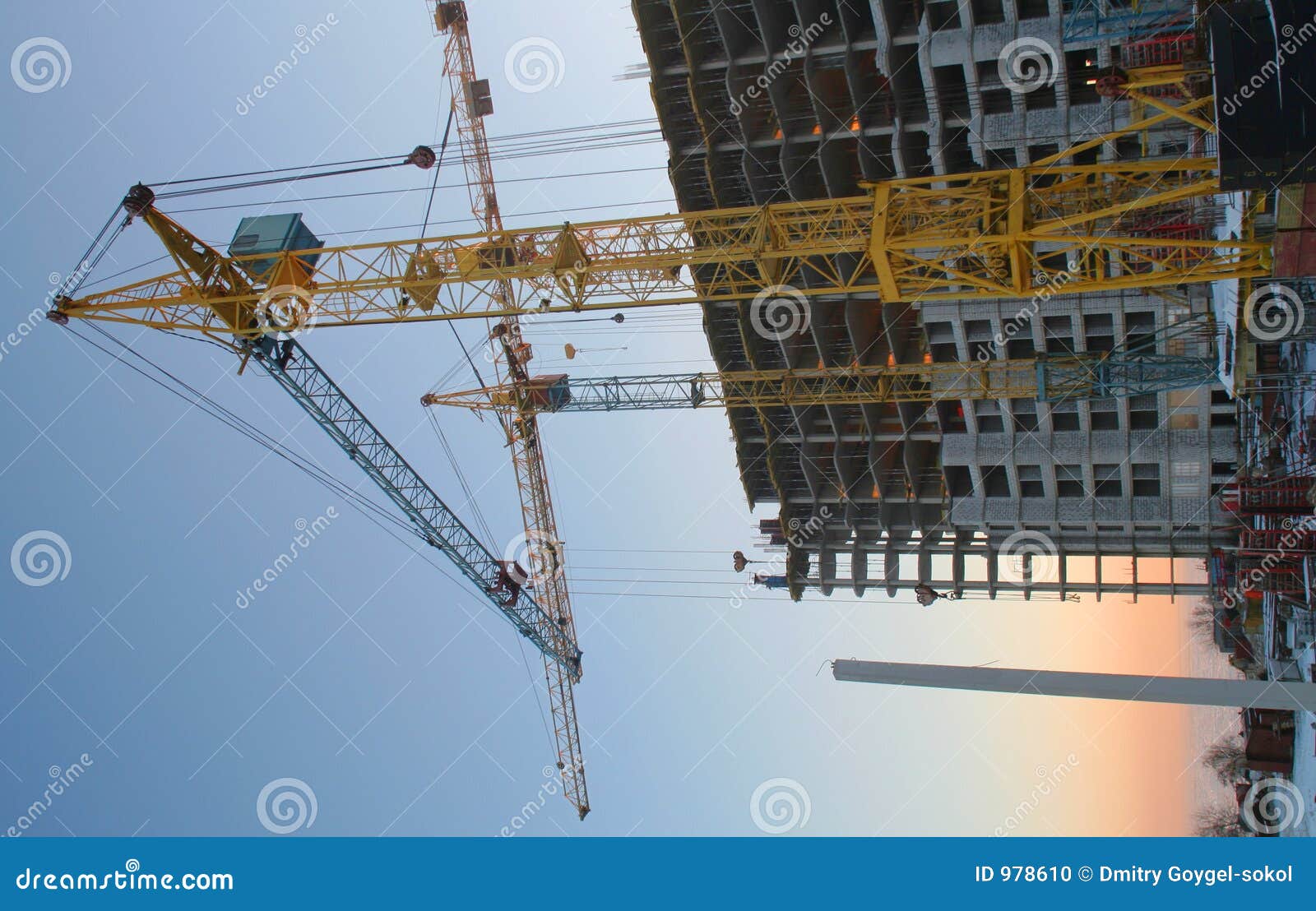 Cranes on building stock photo. Image of constructing, unfinished - 978610