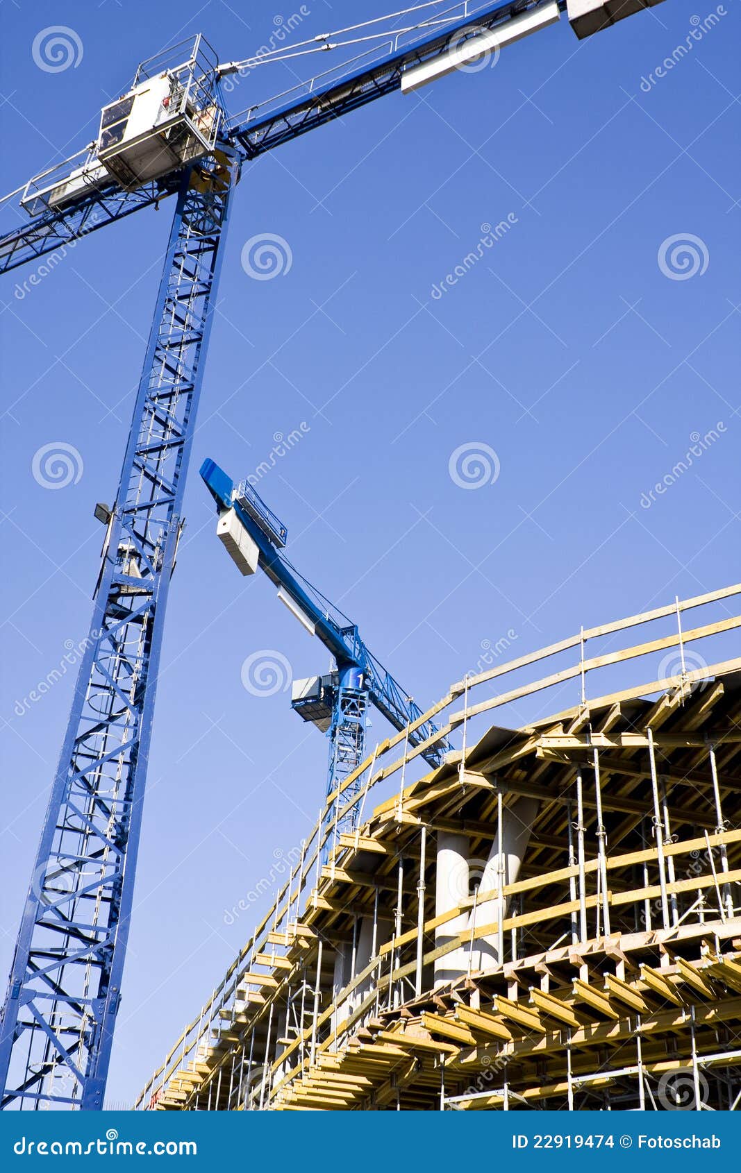 Cranes and Building Construction Stock Photo - Image of built ...