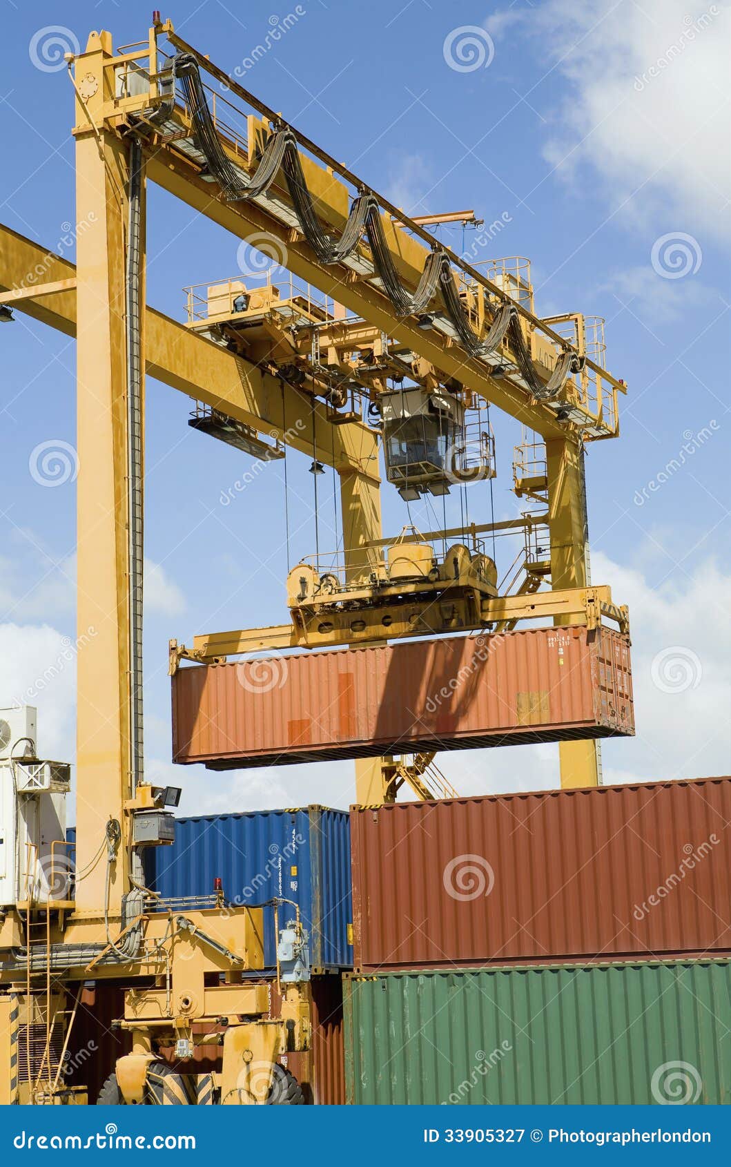 Cranes and Cargo Containers at Dock Stock Image - Image of industrial ...