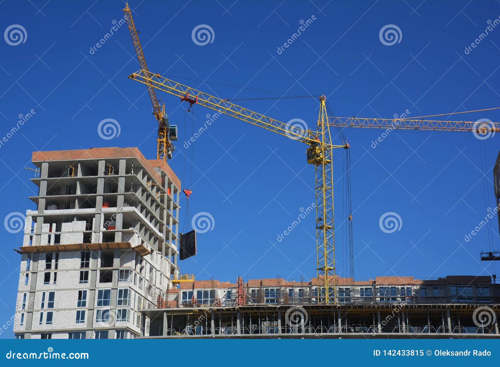 Cranes Construction. Building Construction Growth and Global ...