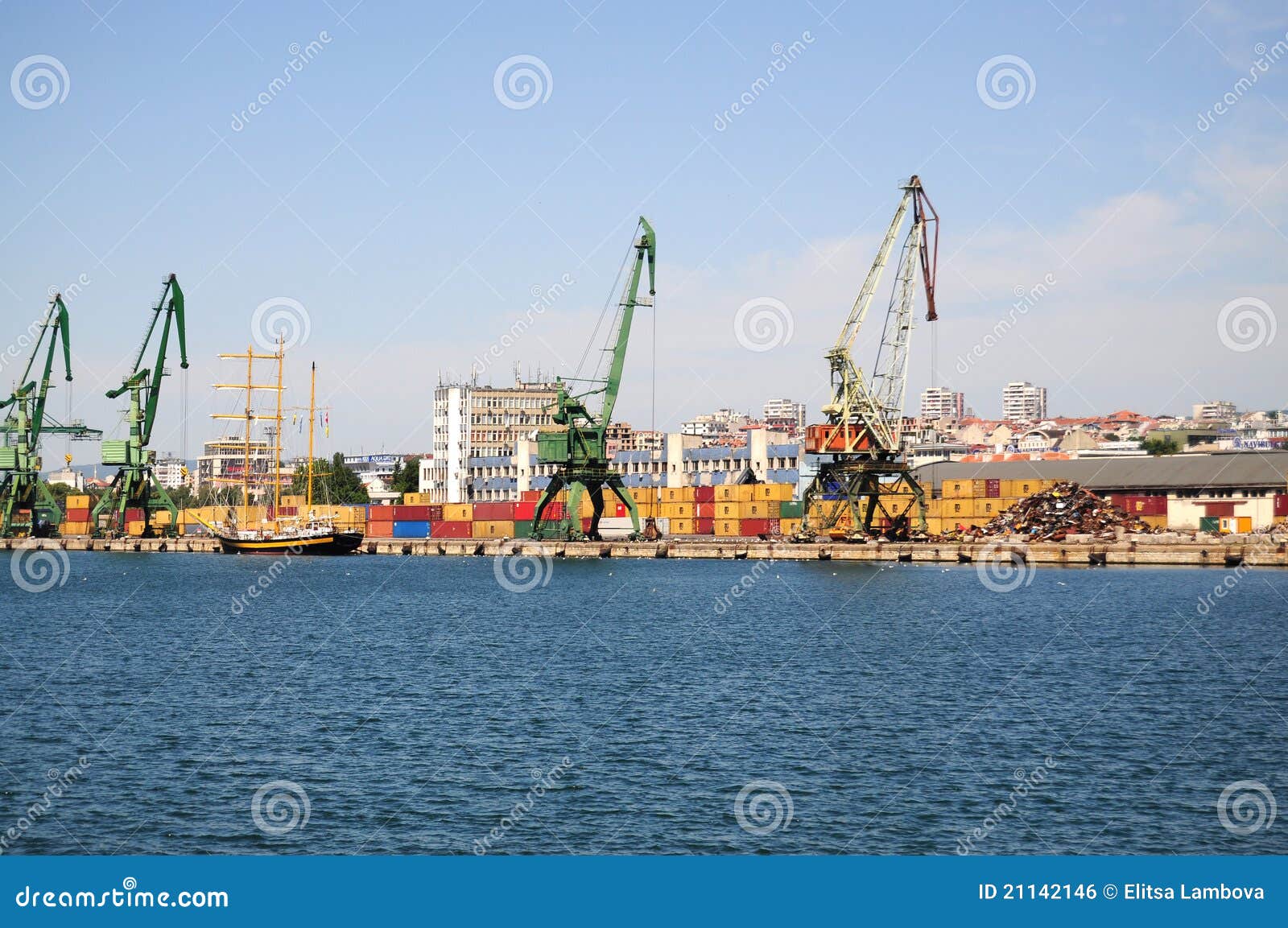 Cranes and Containers at Harbour Stock Photo - Image of port, delivery ...