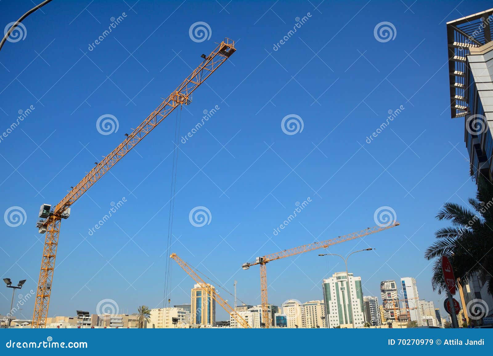 Cranes, Doha, Qatar editorial stock image. Image of finance - 70270979