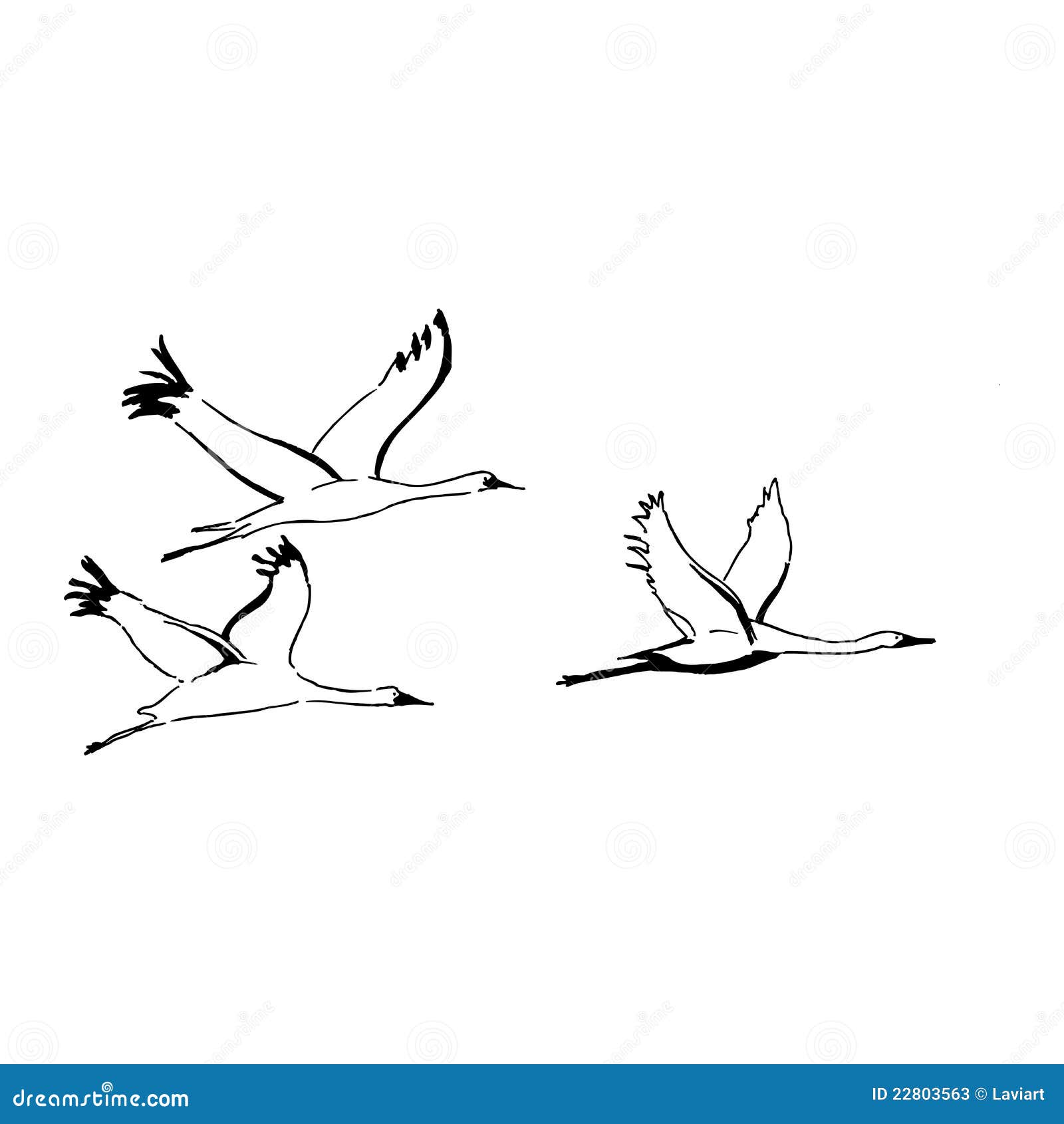 Cranes flying stock illustration. Illustration of handmade - 22803563