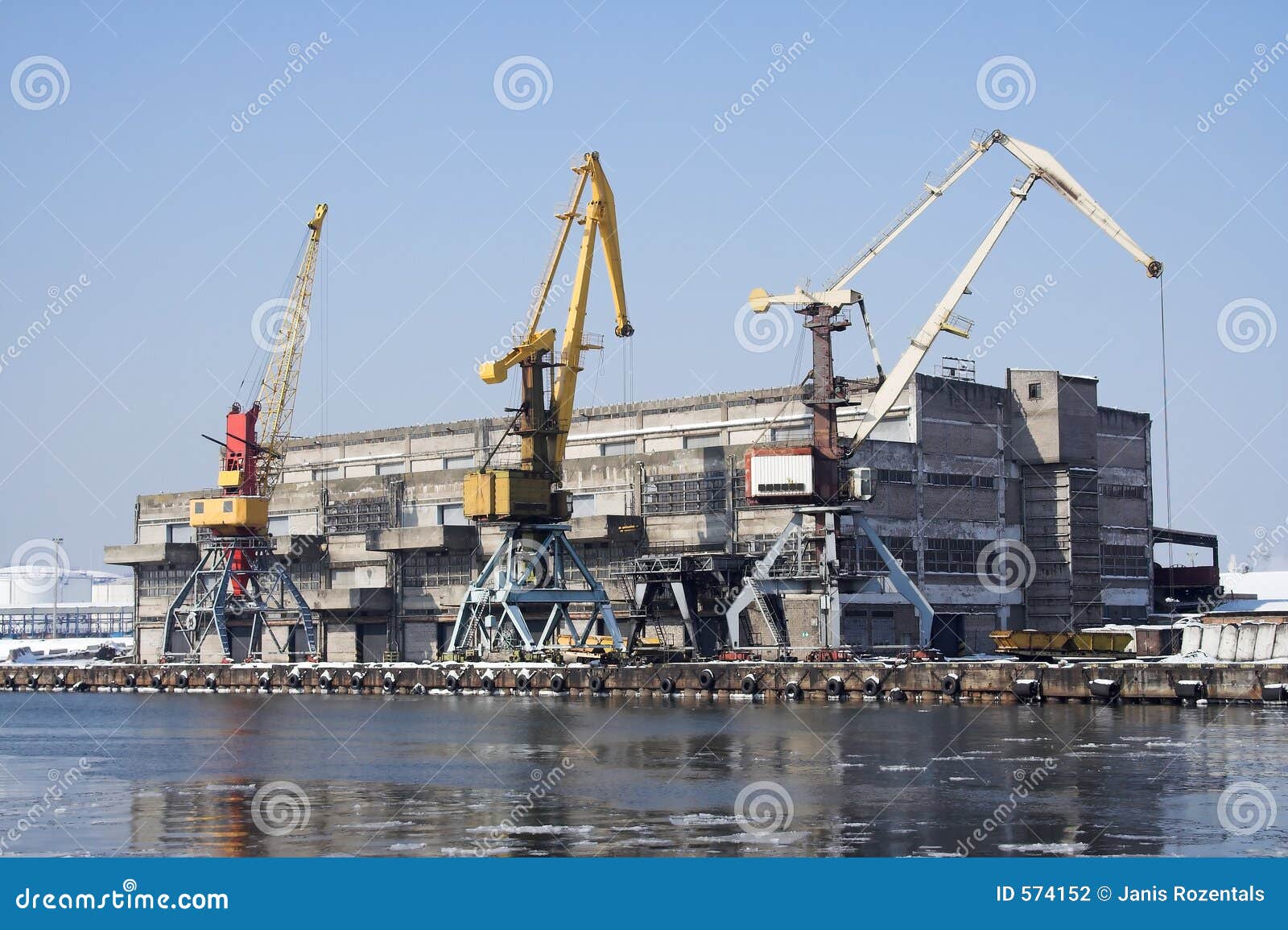 Cranes in harbor stock photo. Image of carrier, armed, forwarder - 574152