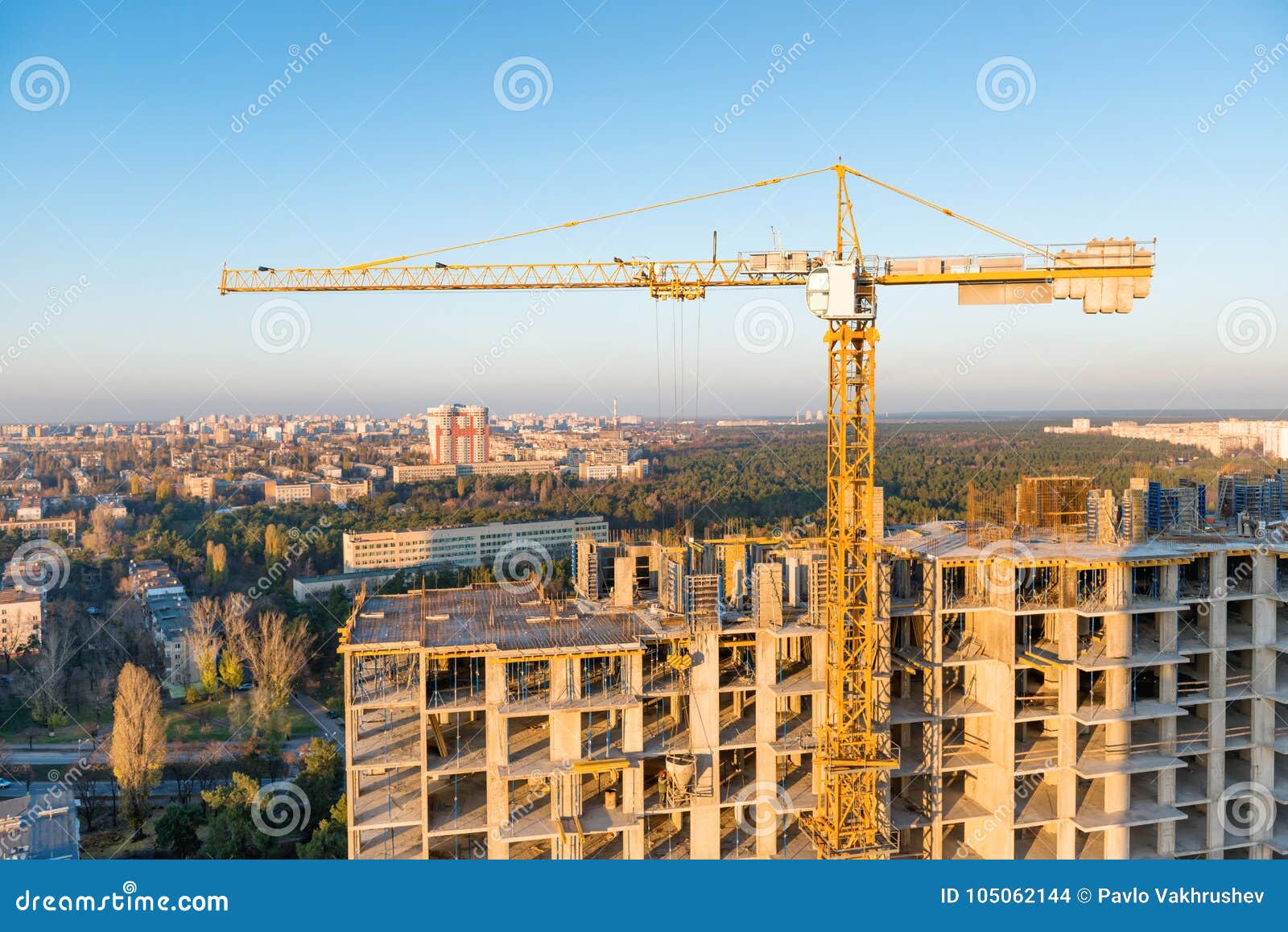 Cranes on Industrial Building Site Stock Photo - Image of color, heavy ...