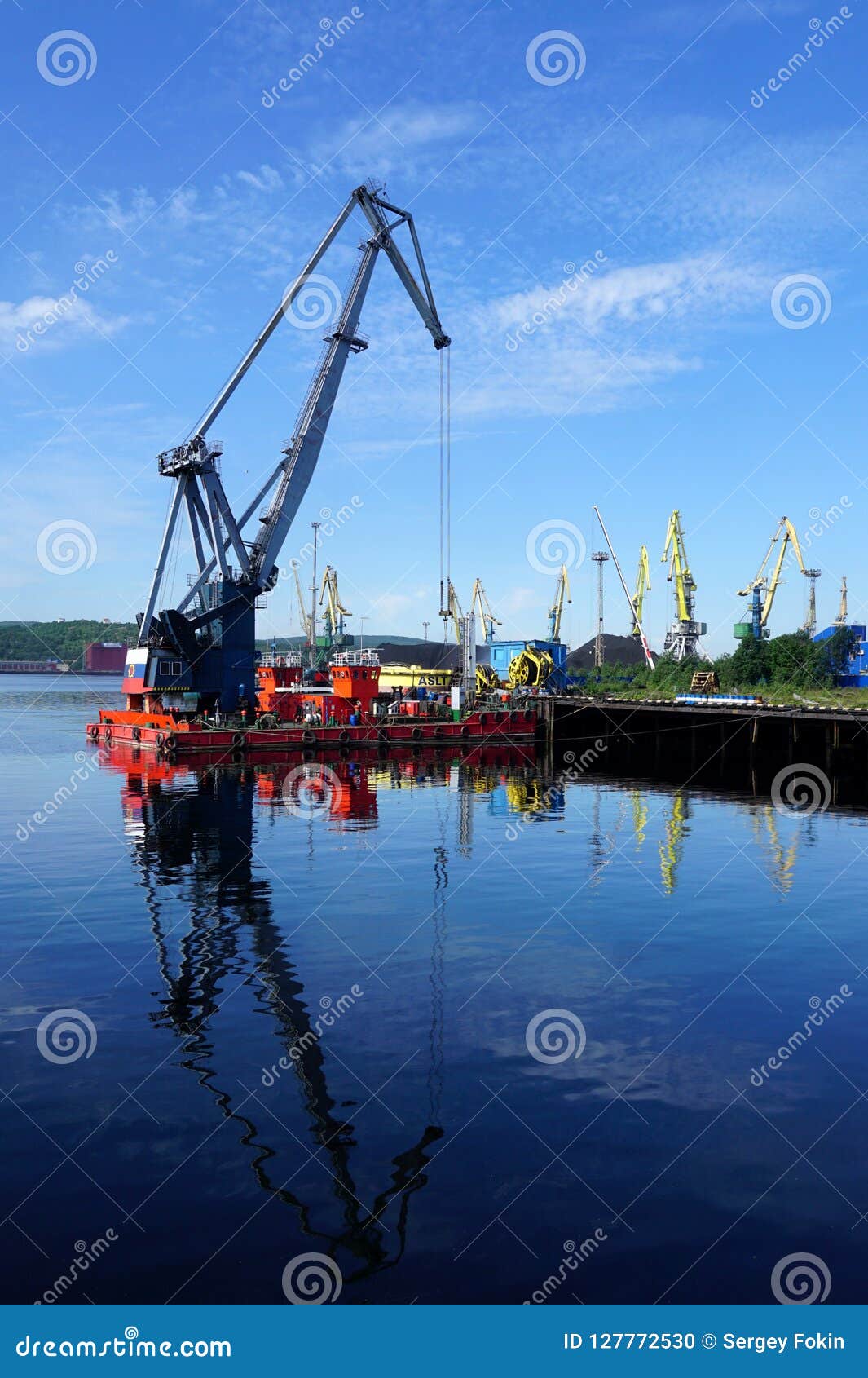 Cranes Loading Coal in the Port. Stock Photo - Image of cargo, arctic ...