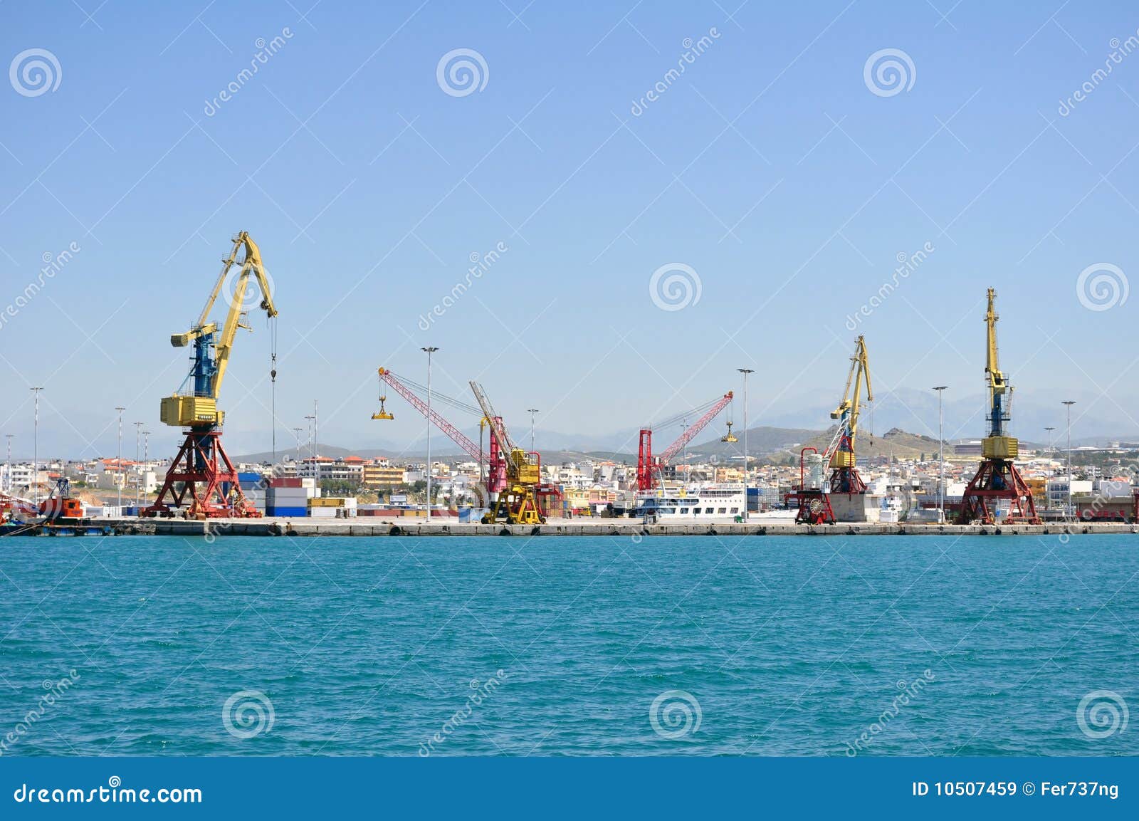 Cranes, loading equipment. stock image. Image of embark - 10507459