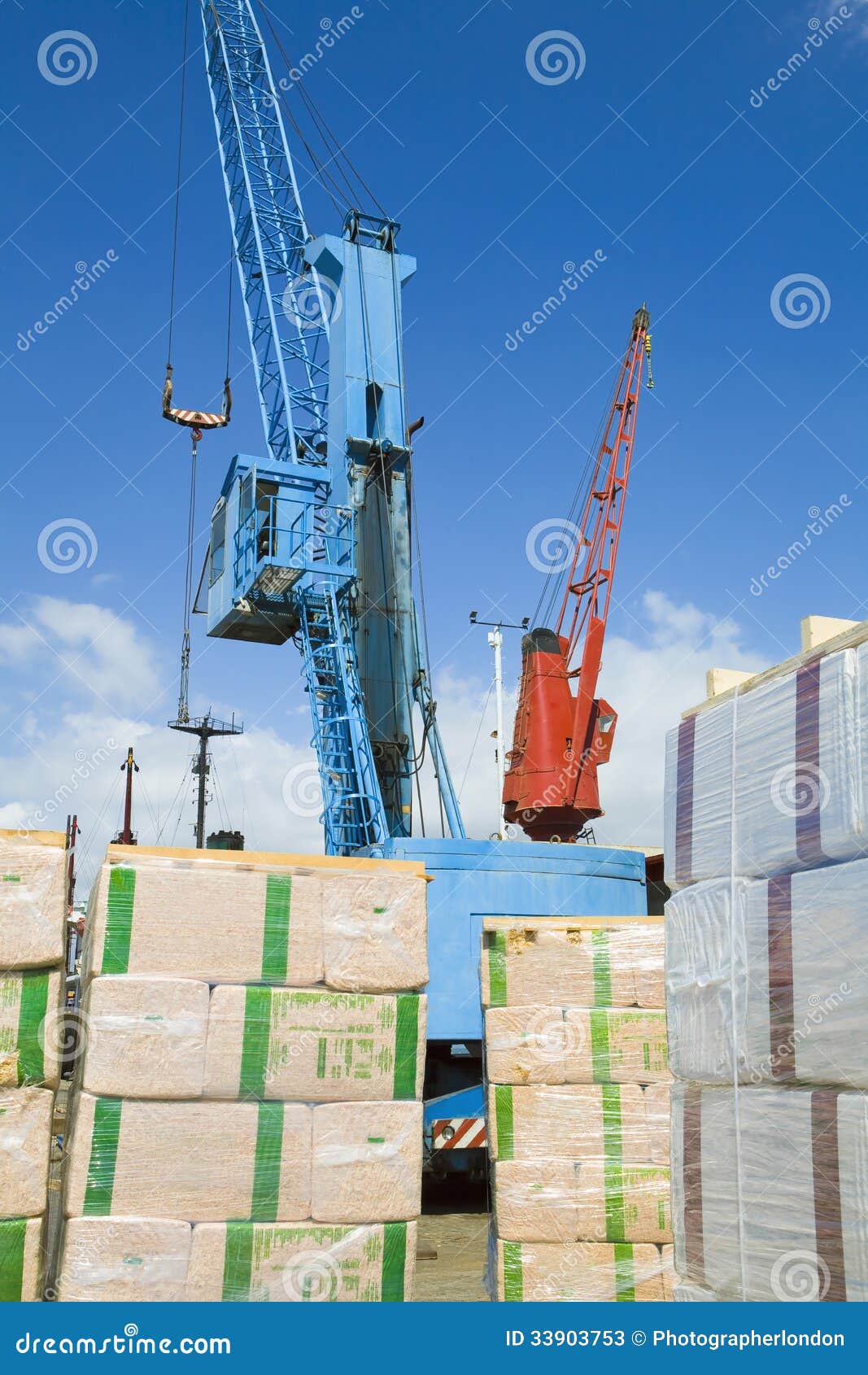 Cranes Loading Freighter with Cargo Stock Image - Image of stacking ...
