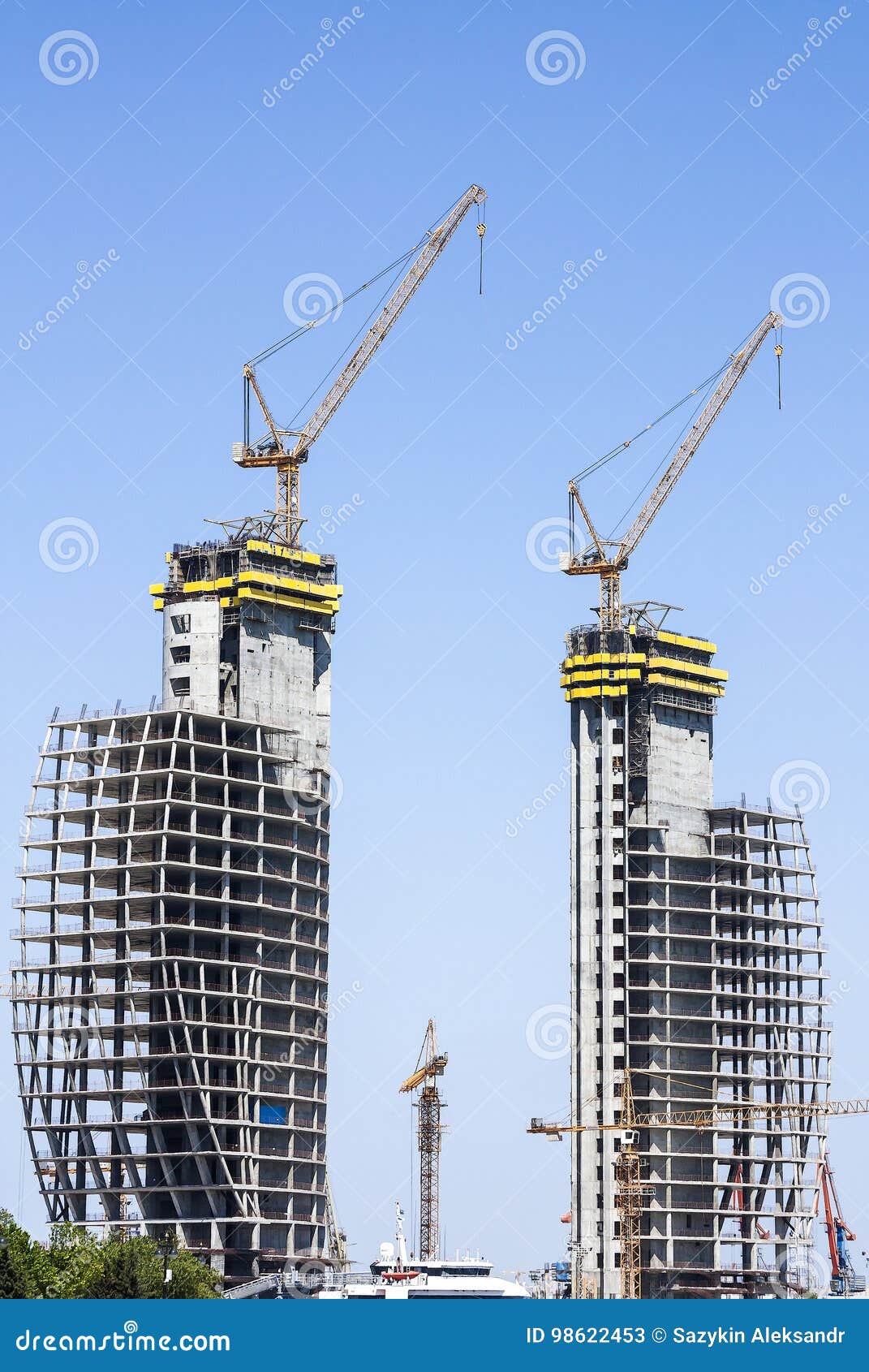 Cranes Manufacturing Construction Work. Stock Image - Image of industry ...