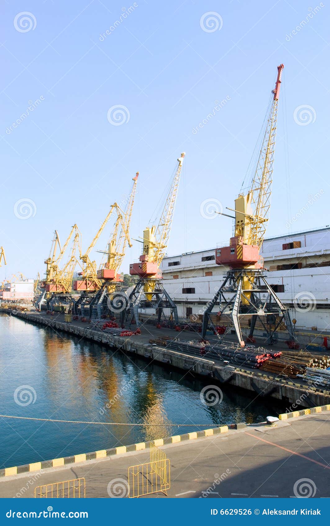 Cranes in the port stock photo. Image of orange, cargo - 6629526