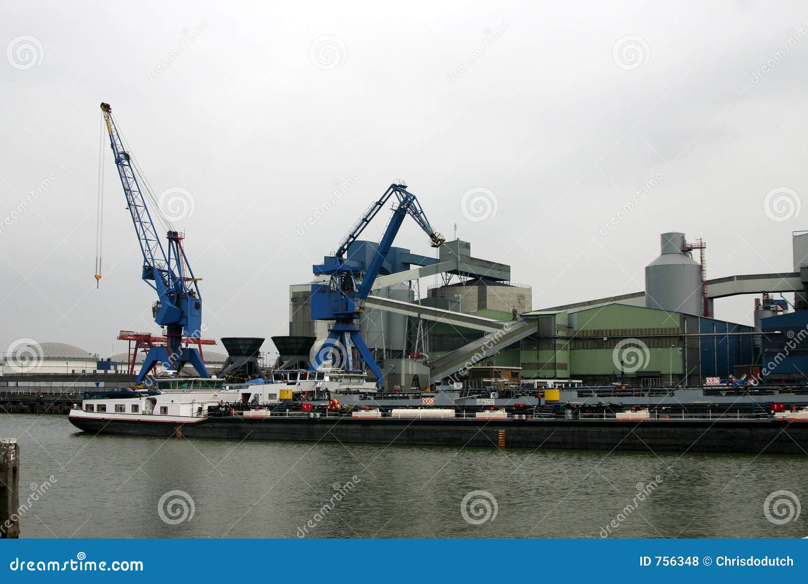 Cranes in port stock photo. Image of metal, concrete, industry - 756348
