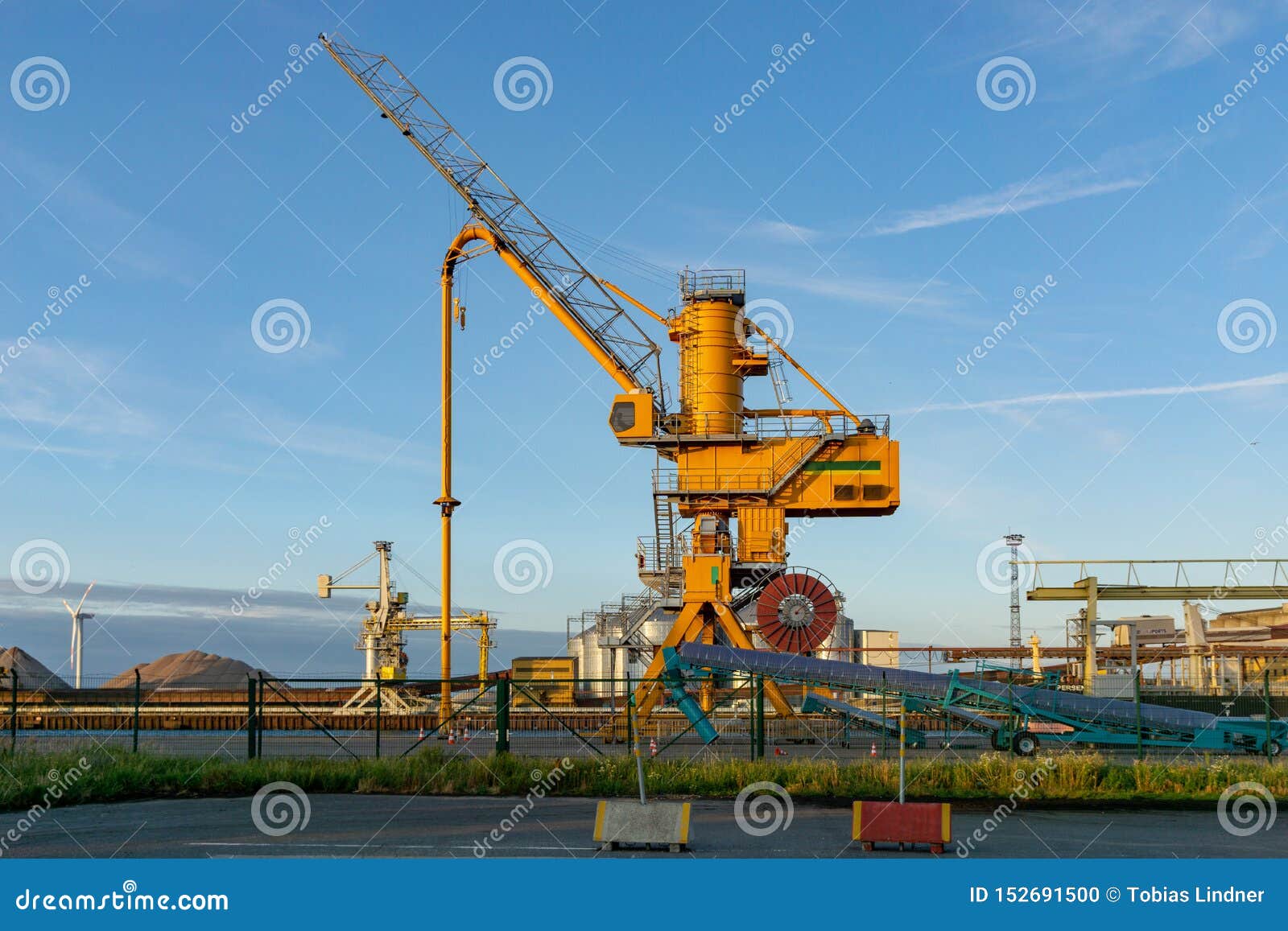 Cranes in Port of Rostock - Bulk Loader Device Stock Photo - Image of ...