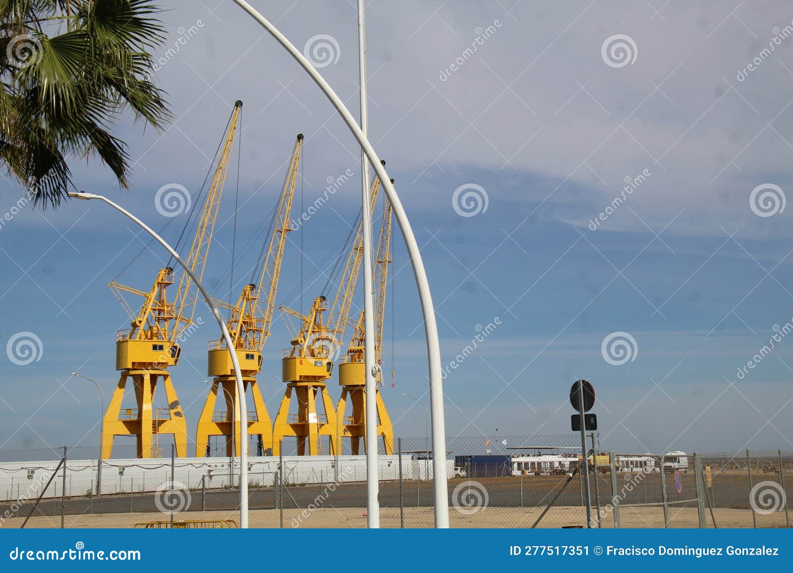 Cranes at the Port for Unloading and Loading of Heavy Vessels Stock ...