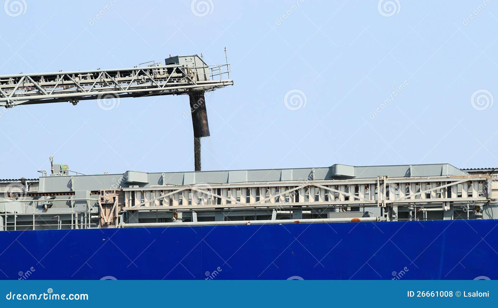 Cranes in a Port, Unloading a Ship Stock Photo - Image of load, cranes ...