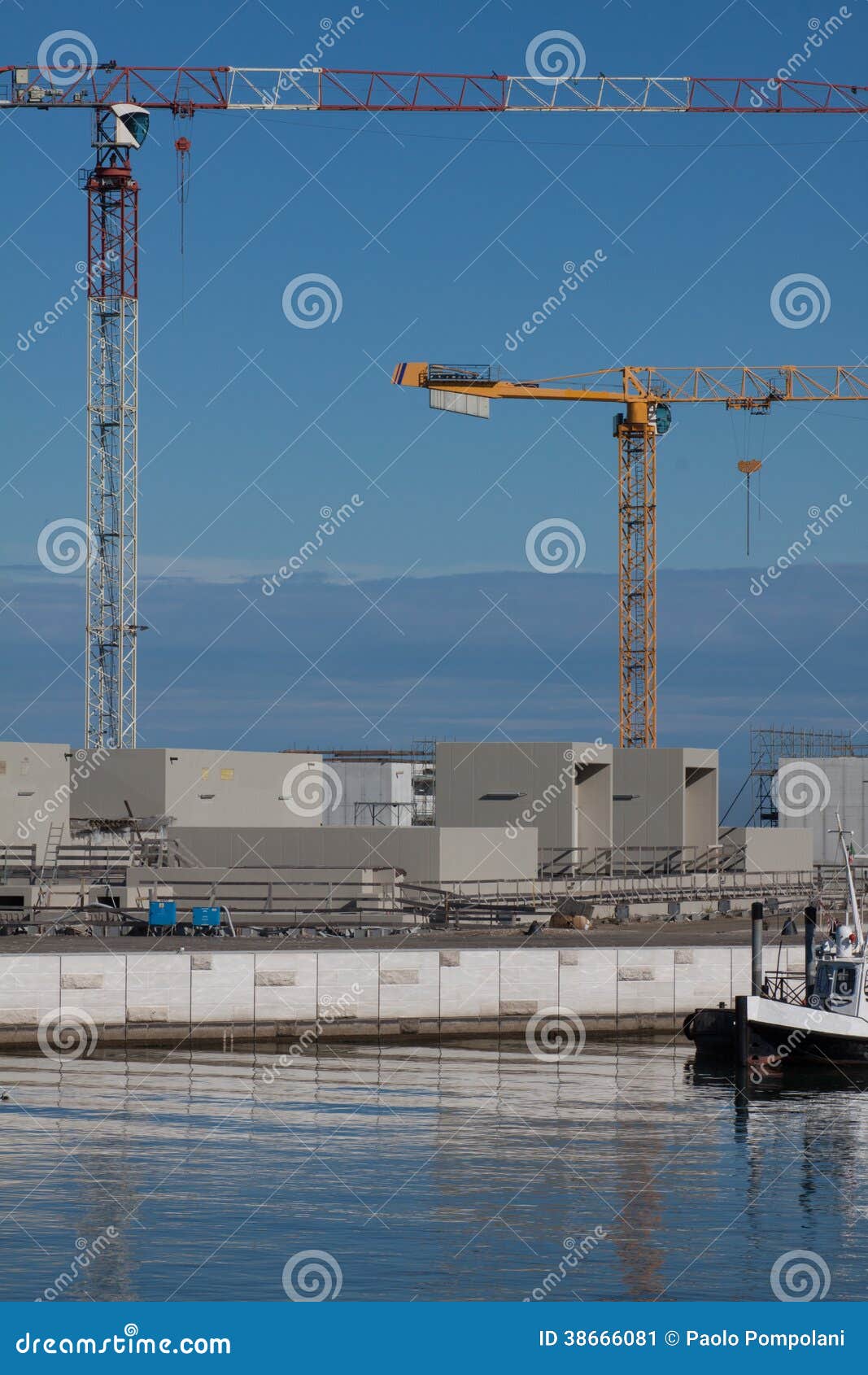 Cranes in a seaport stock image. Image of growth, crane - 38666081