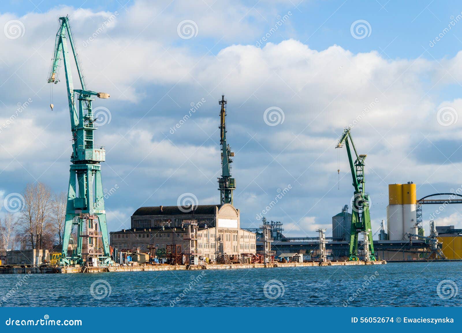 The Cranes at Gdansk Shipyard. Stock Photo - Image of girder, port ...