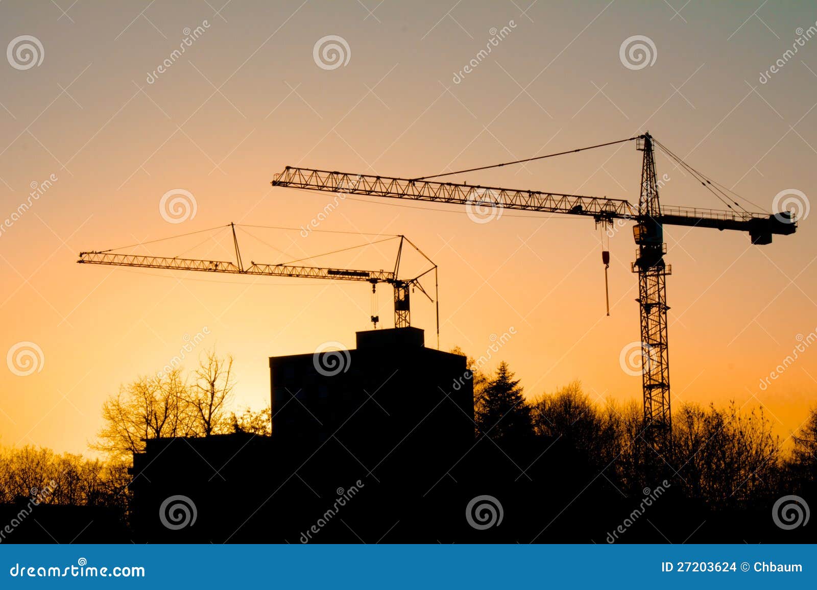 Cranes in the sun stock photo. Image of building, idyllic - 27203624