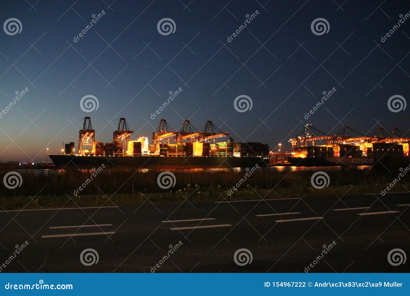 Cranes are Unloading Containers in the Port of Rotterdam in the ...