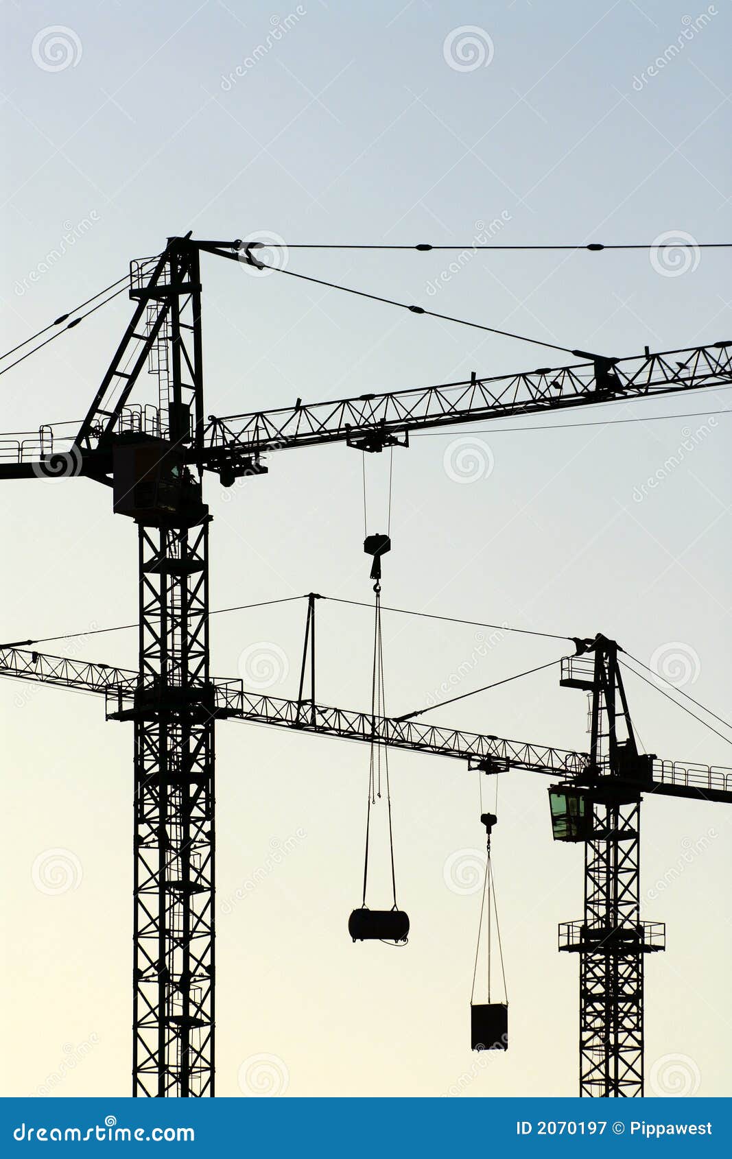 Cranes vertical stock image. Image of building, machinery - 2070197