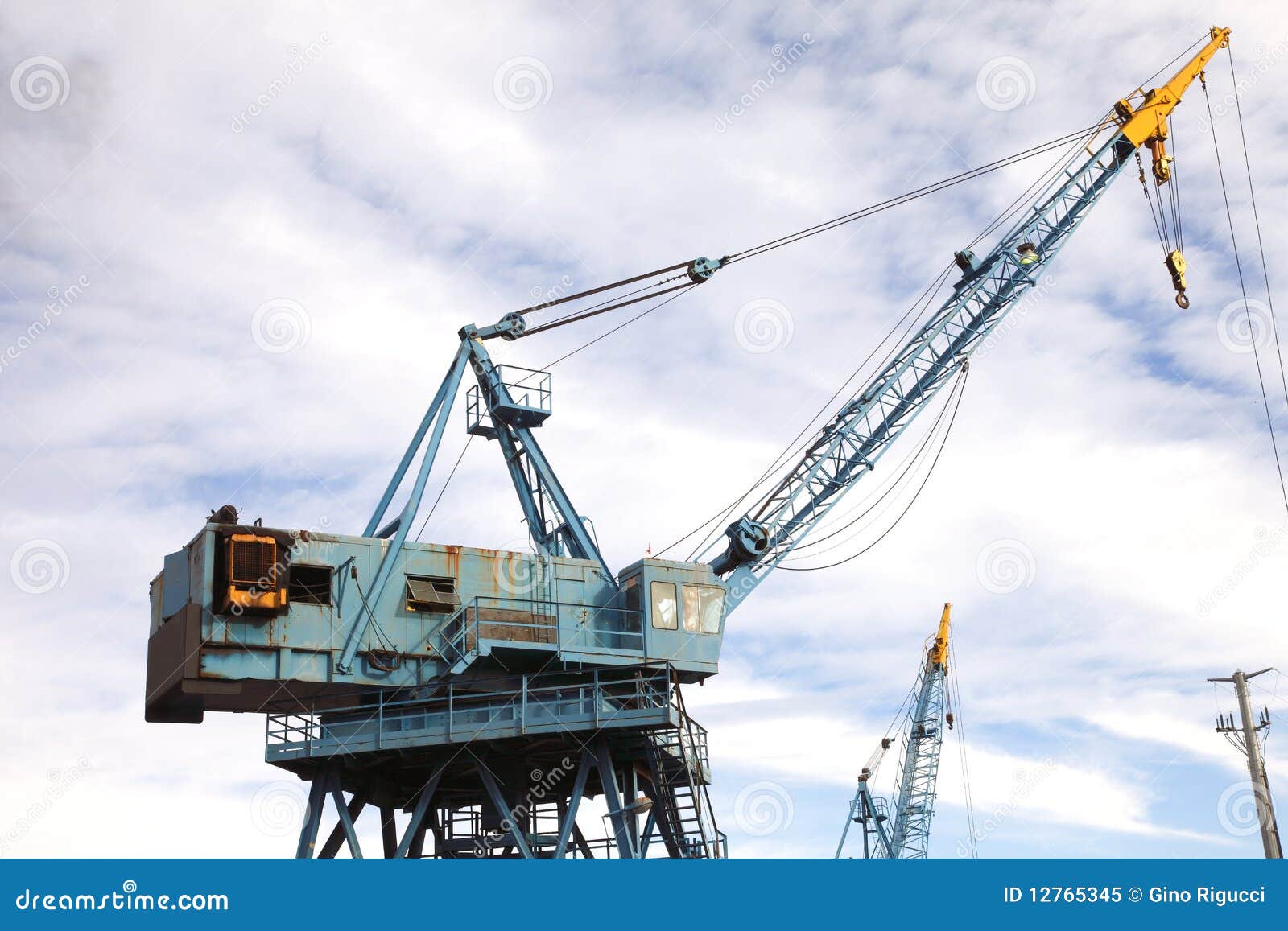 Cranes at work. stock image. Image of duty, stacking - 12765345