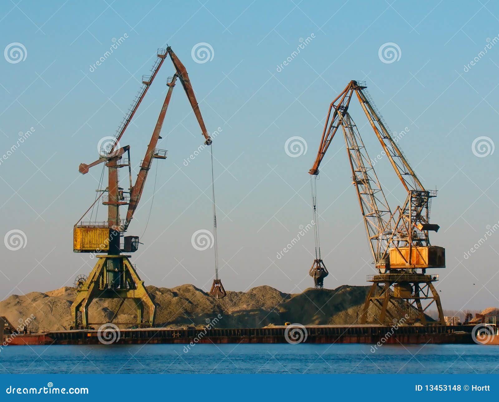 Cranes at work stock photo. Image of mode, pier, container - 13453148