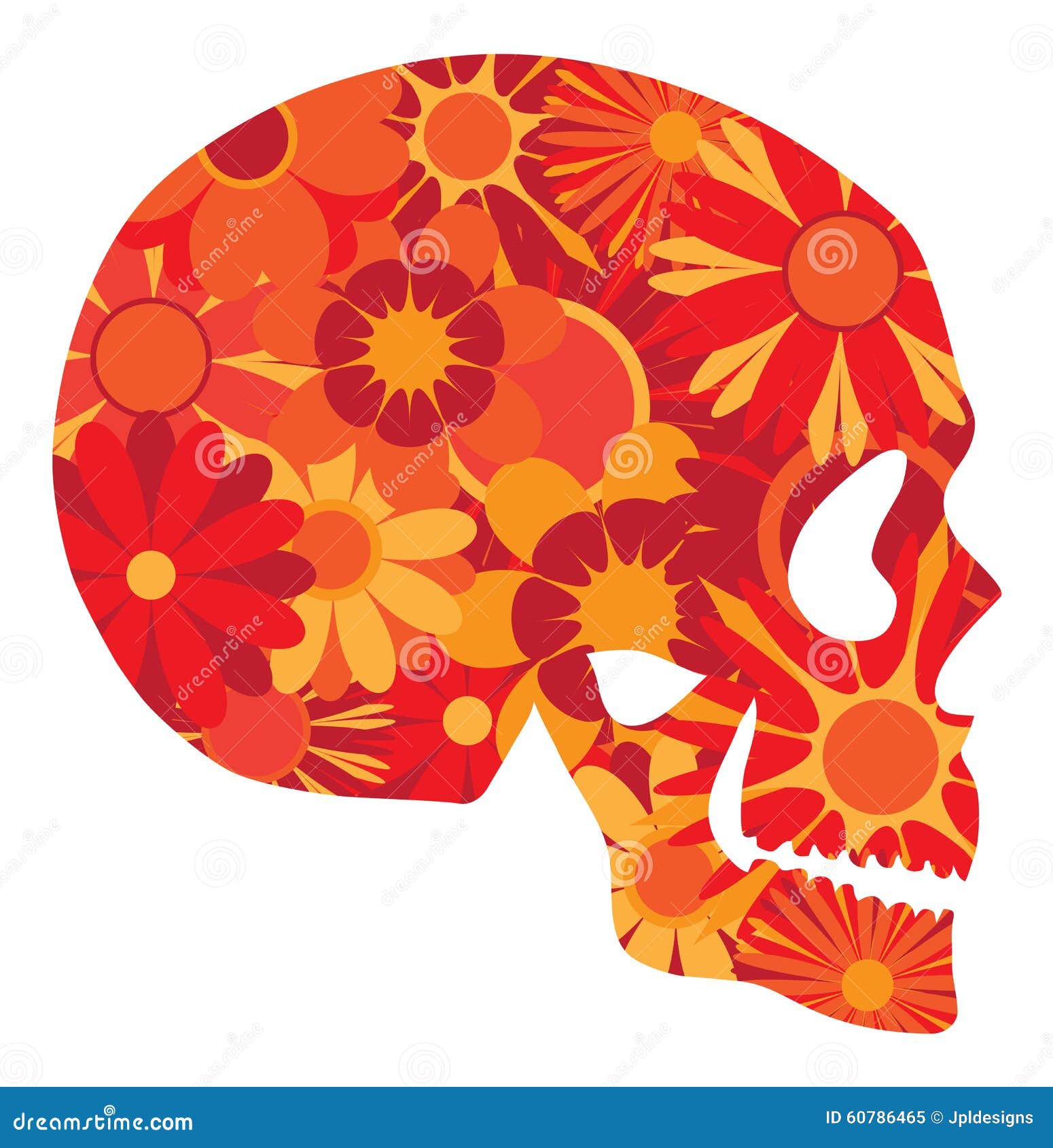 Cranio Messicano Art Portrait Vector Illustration Illustrazione ...