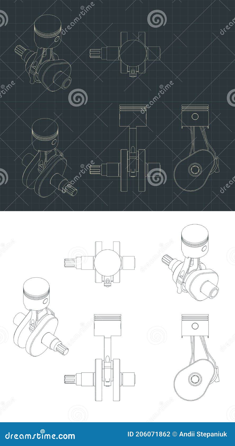 Piston Crank Mechanism Vector Illustration | CartoonDealer.com #165011744