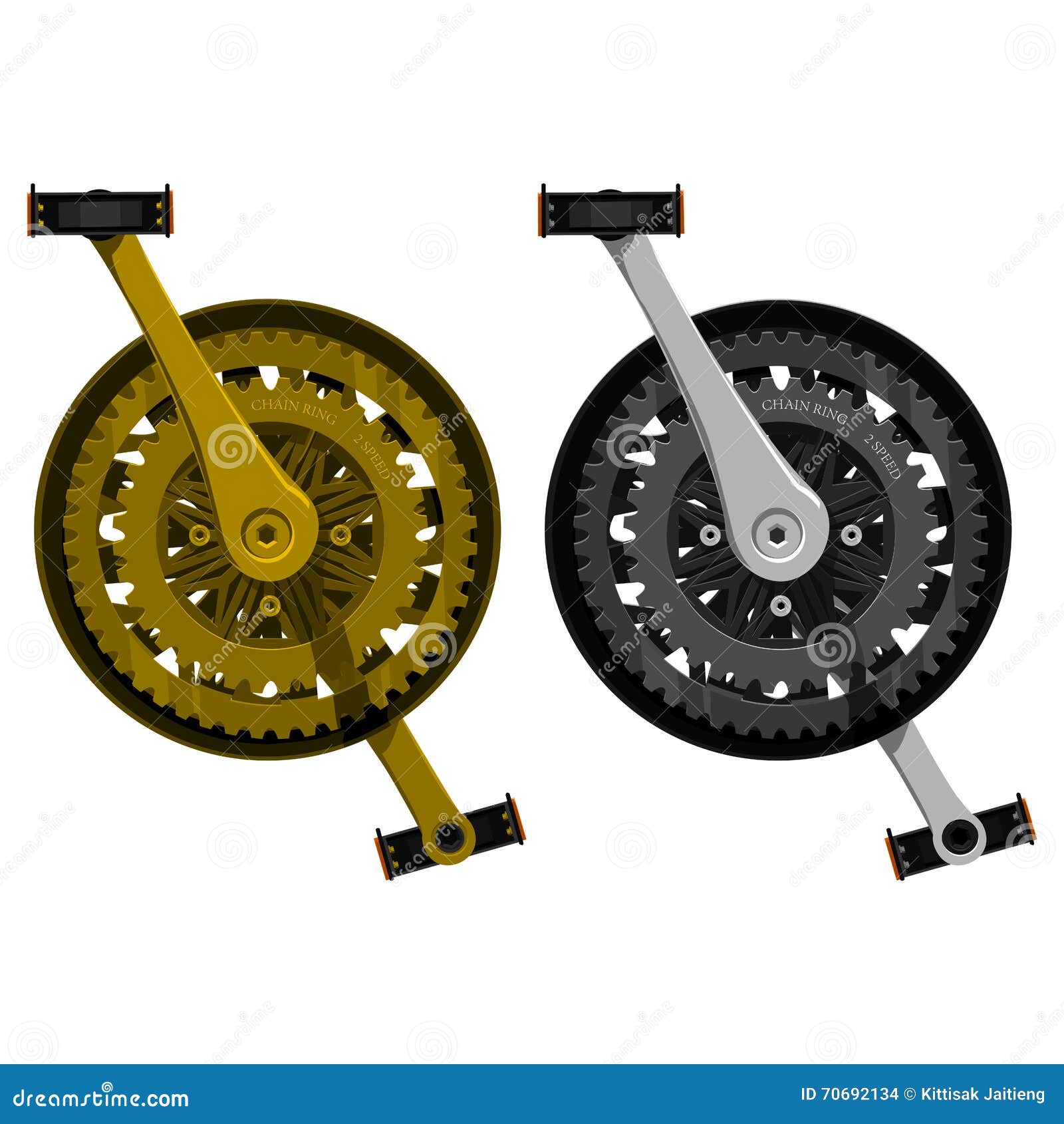 Crank set stock vector. Illustration of ring, mechanism - 70692134