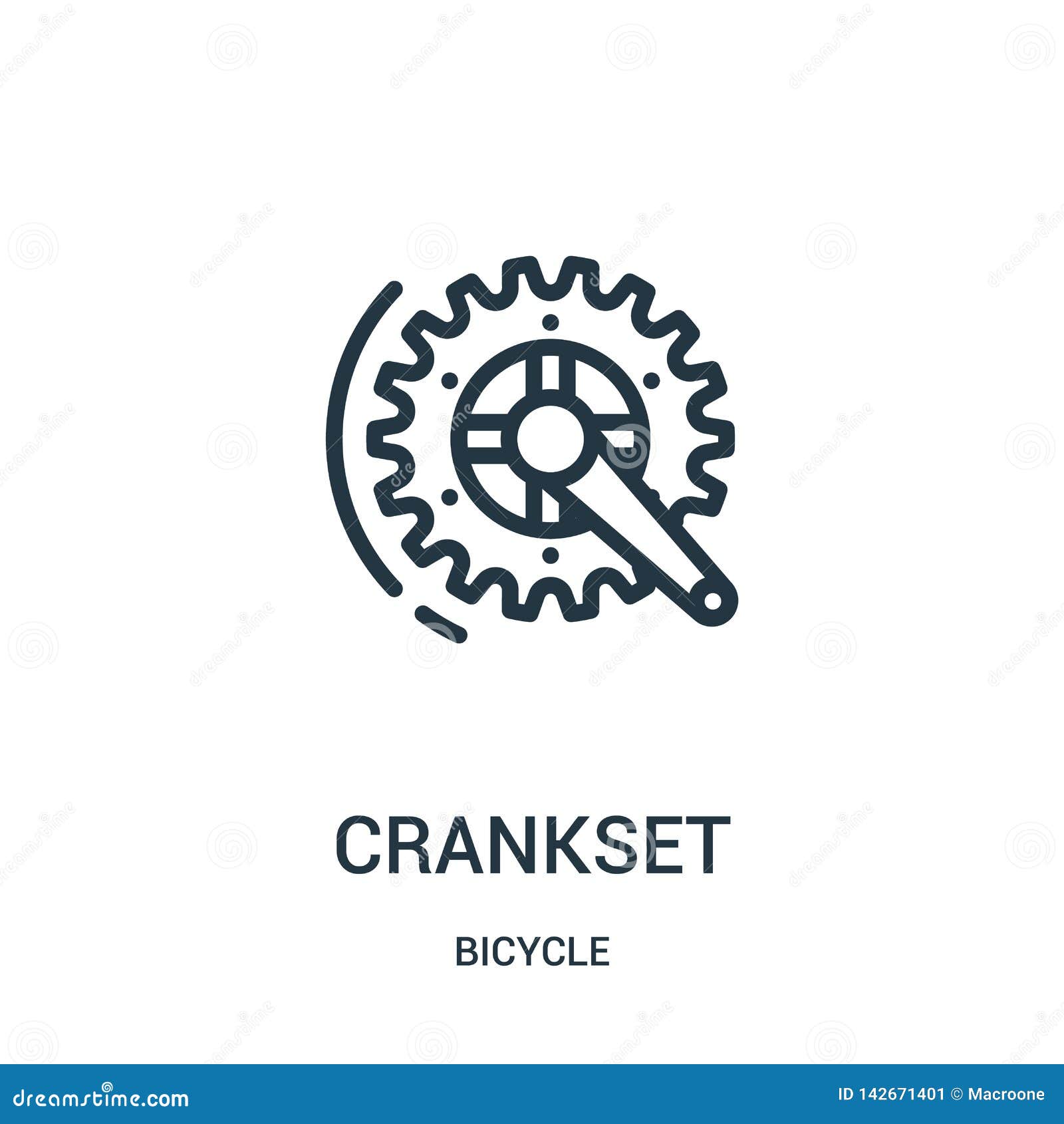 Crankset Icon Vector from Bicycle Collection. Thin Line Crankset ...