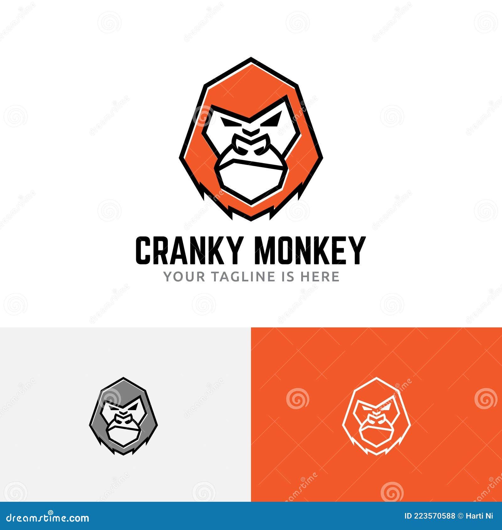 Dashing Monkey Logo. Cute Cartoon Mascot With White Background ...