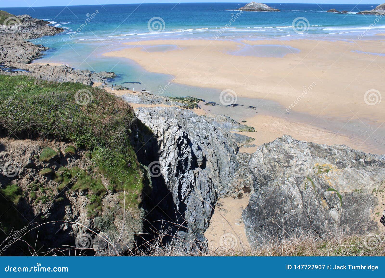 Crantock Beach & Bay, Cornwall Stock Image - Image of river, beautiful ...