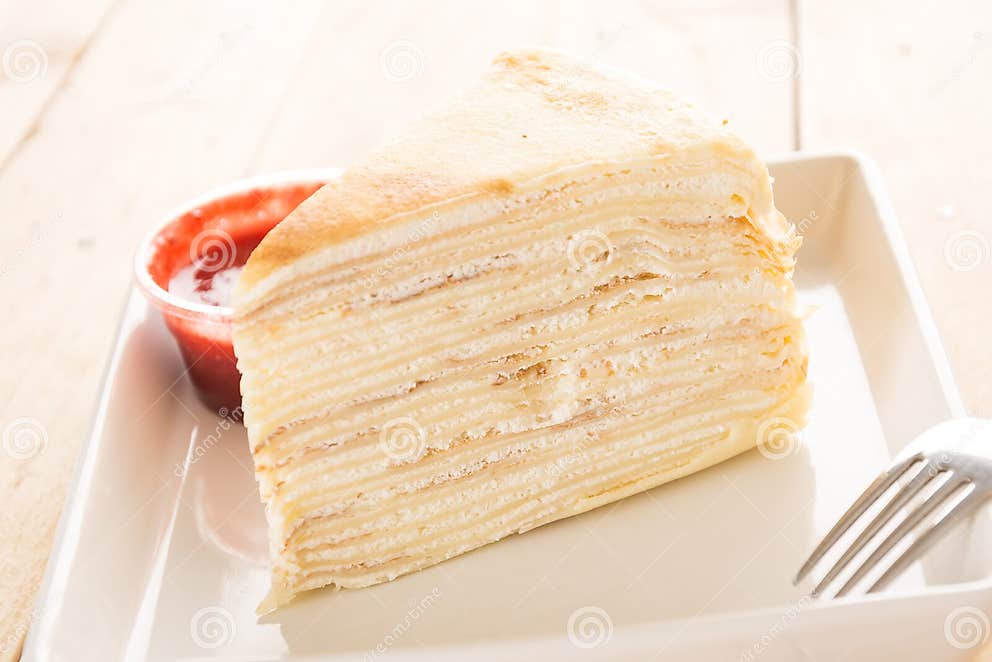 Crape cake stock image. Image of pancake, time, cake - 74756867