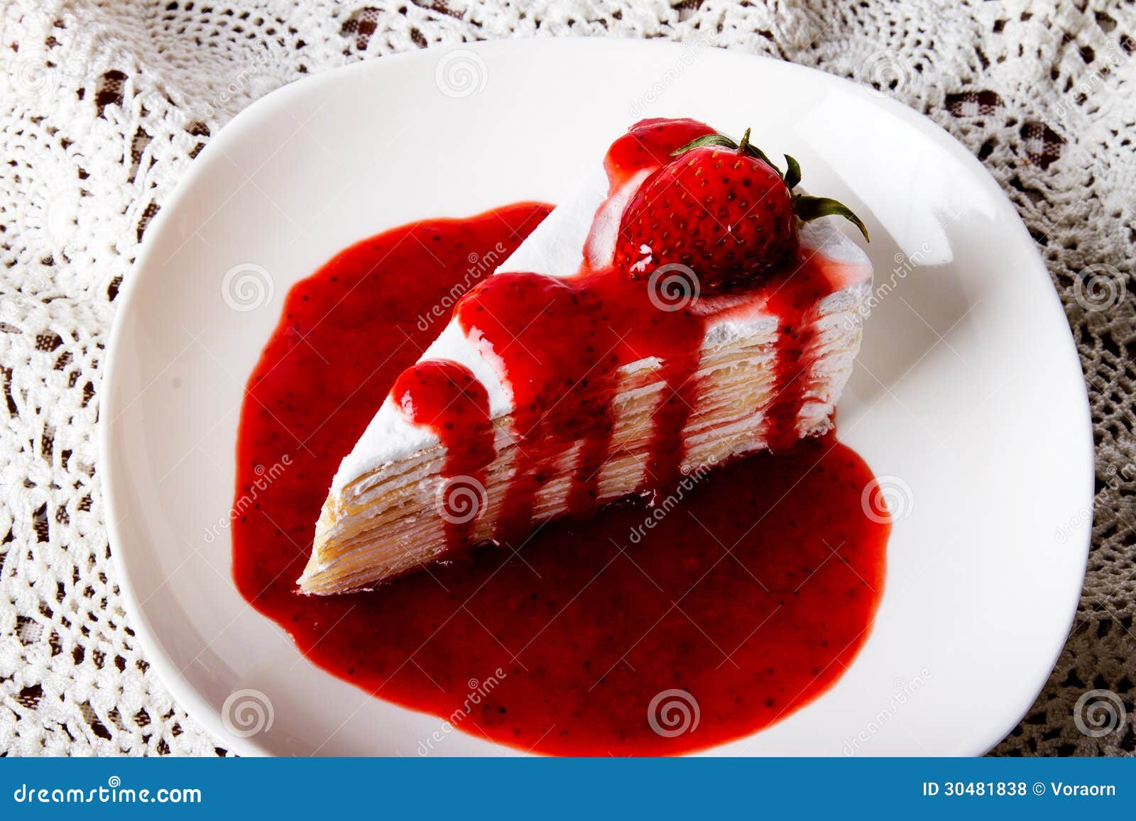 Crape Cake stock photo. Image of syrup, sauce, cream - 30481838