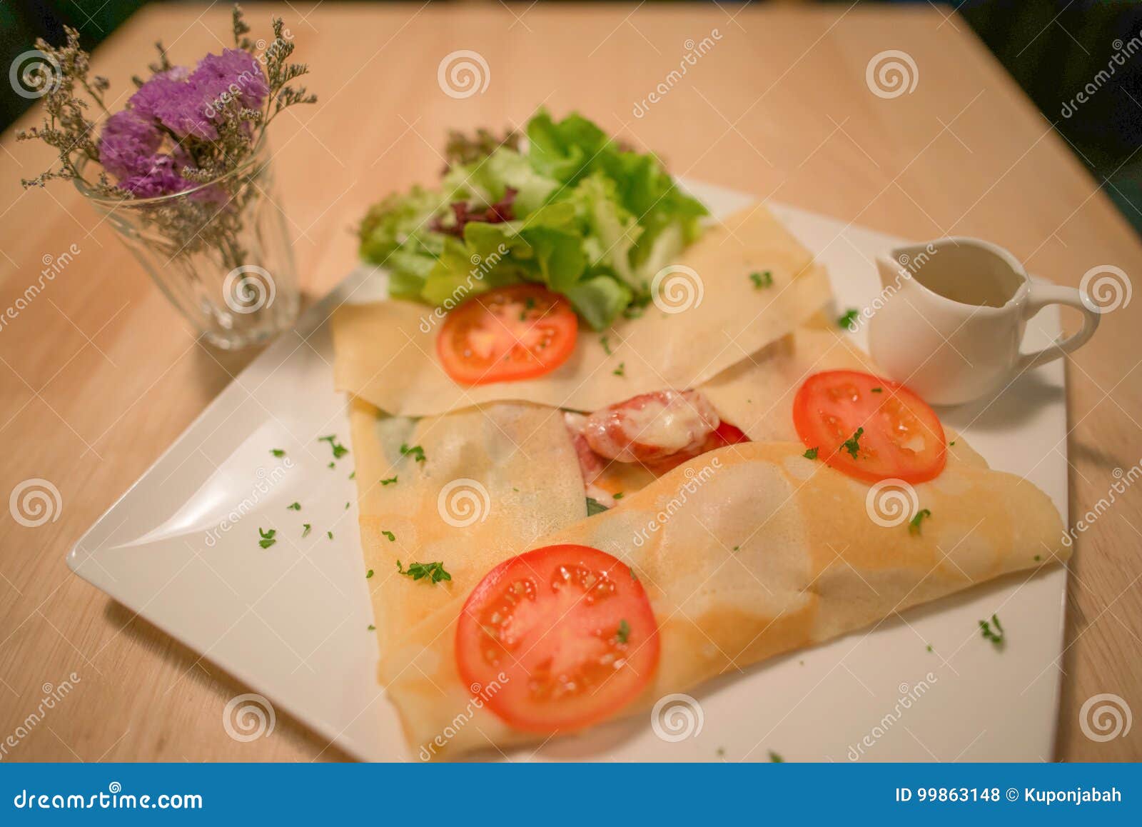 Crape food stock photo. Image of food, pork, stacked - 99863148