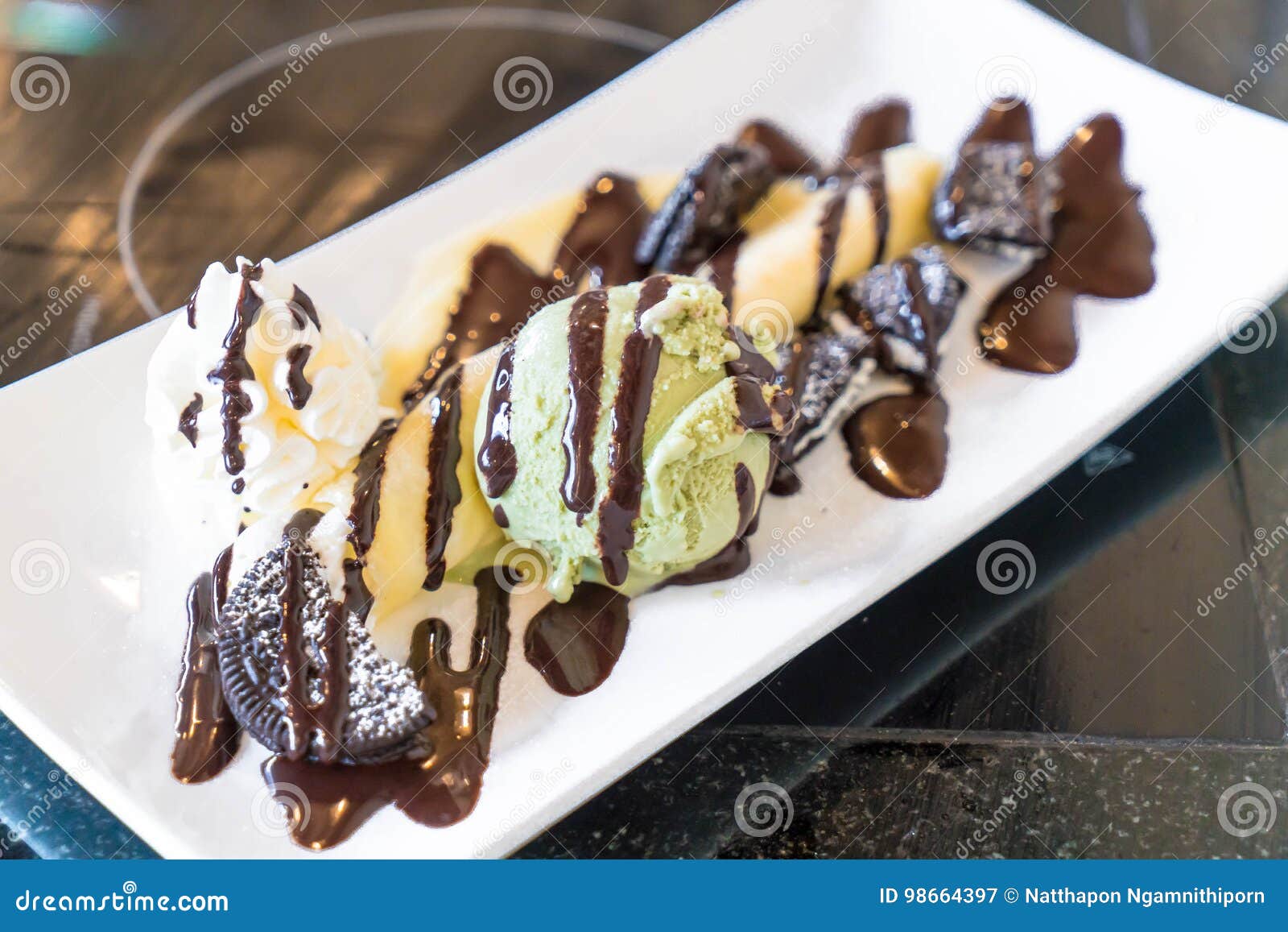 Crape with Ice-cream and Whipped Cream Stock Image - Image of food ...